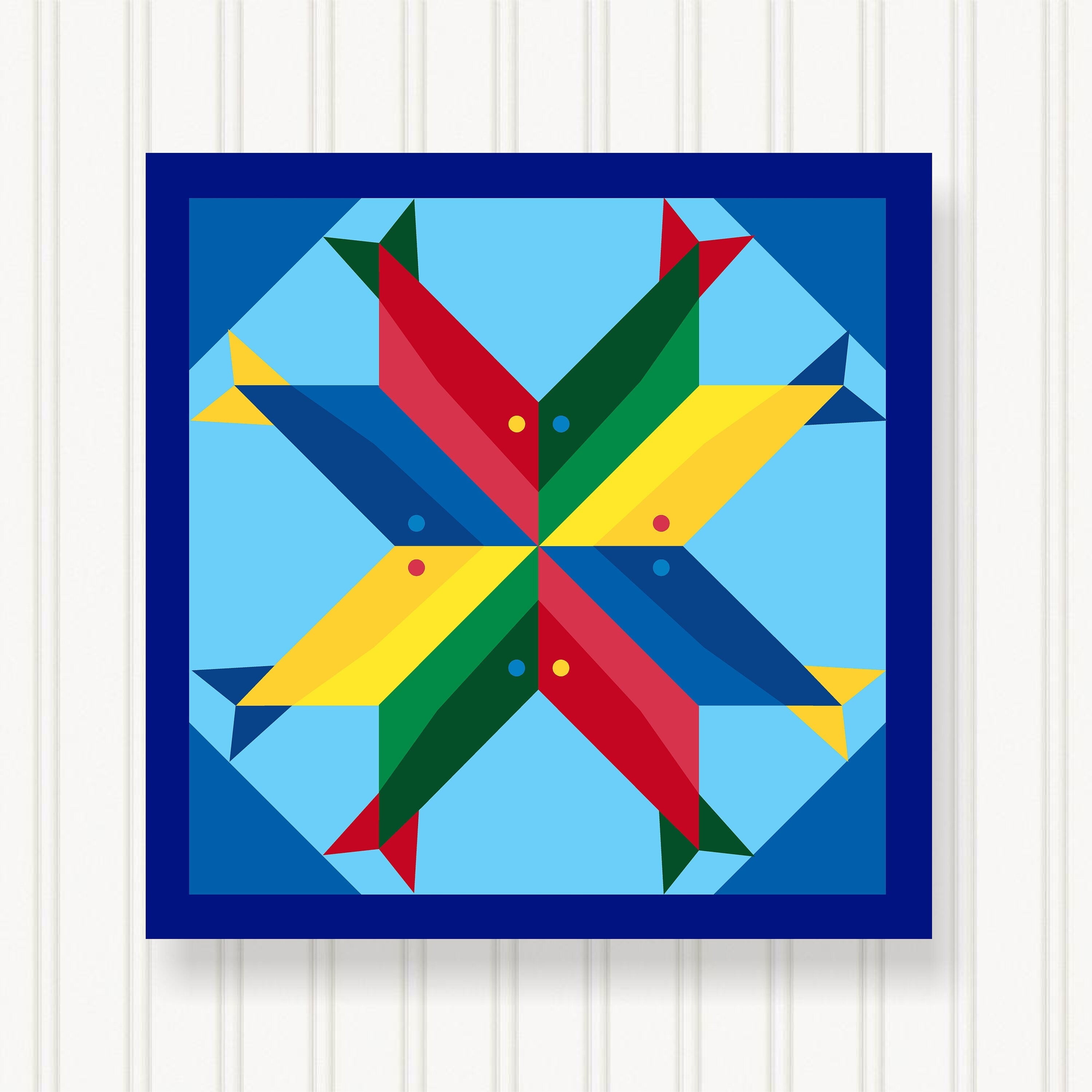 BARN QUILT Block, Beautiful Outdoor Square, 6 SIZES, Wall Art Pattern ...