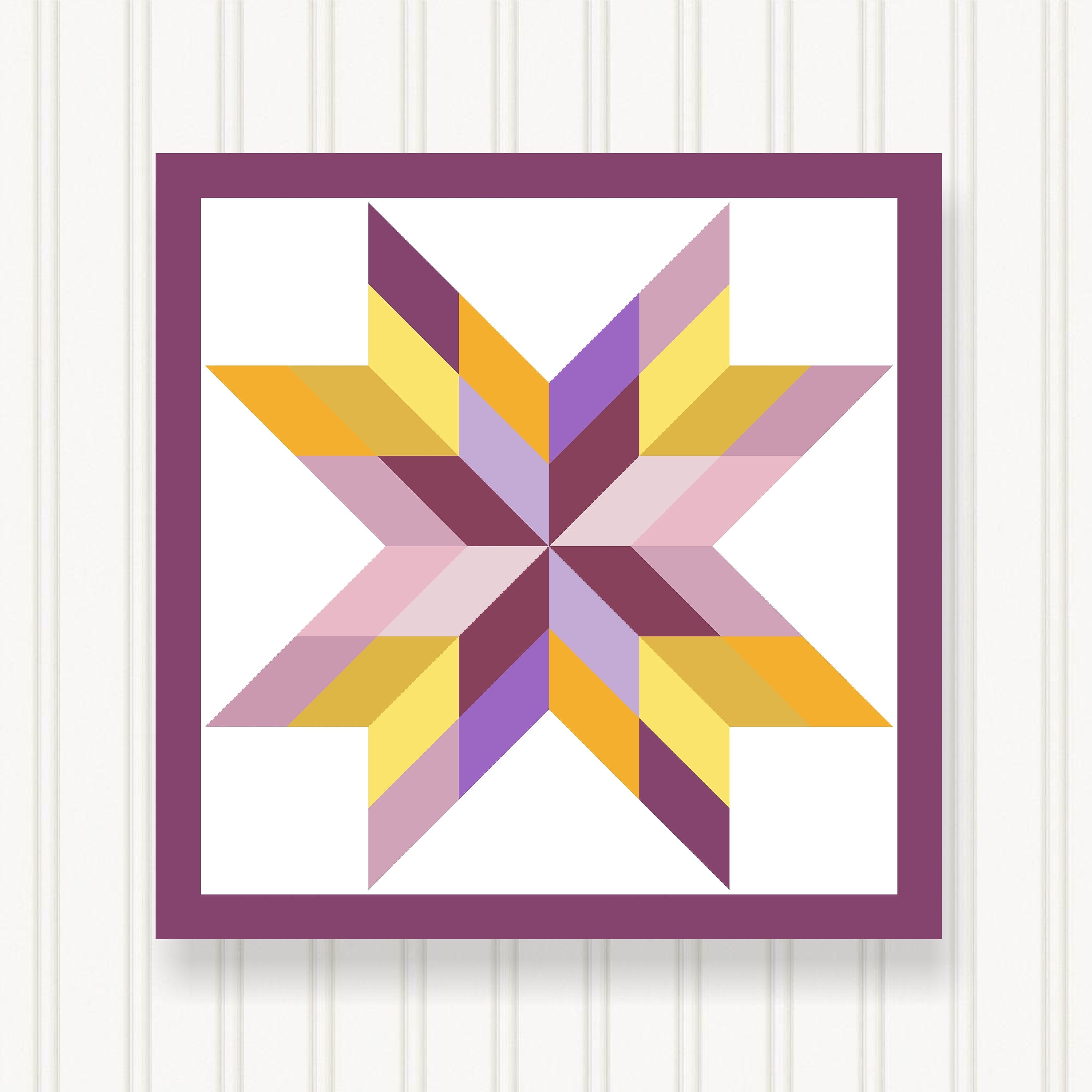 BARN QUILT Block,, 7 Beautiful Sizes, Wall Art Decor, Barn Quilt Sign ...