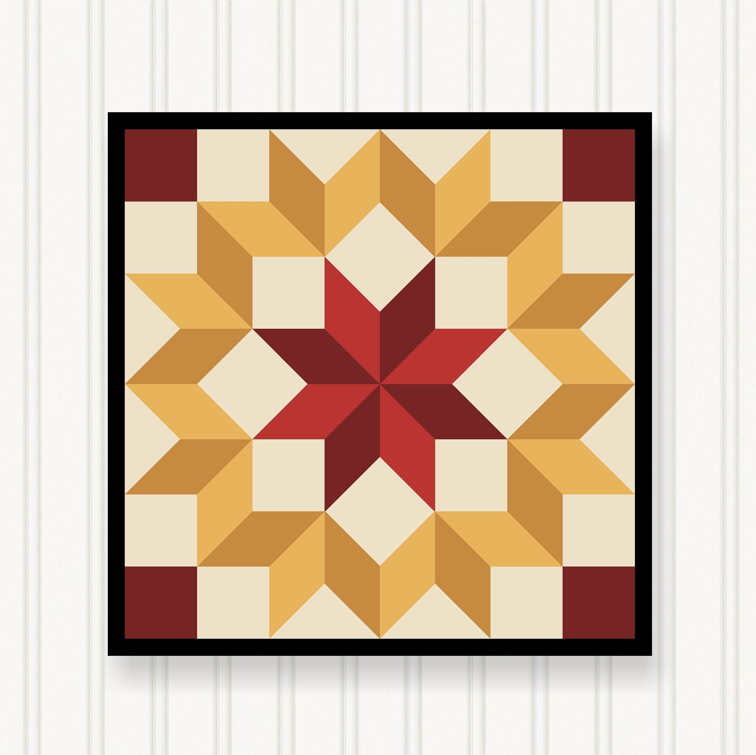 BARN QUILT Block,, 7 Beautiful Sizes, Wall Art Decor, Barn Quilt Sign ...