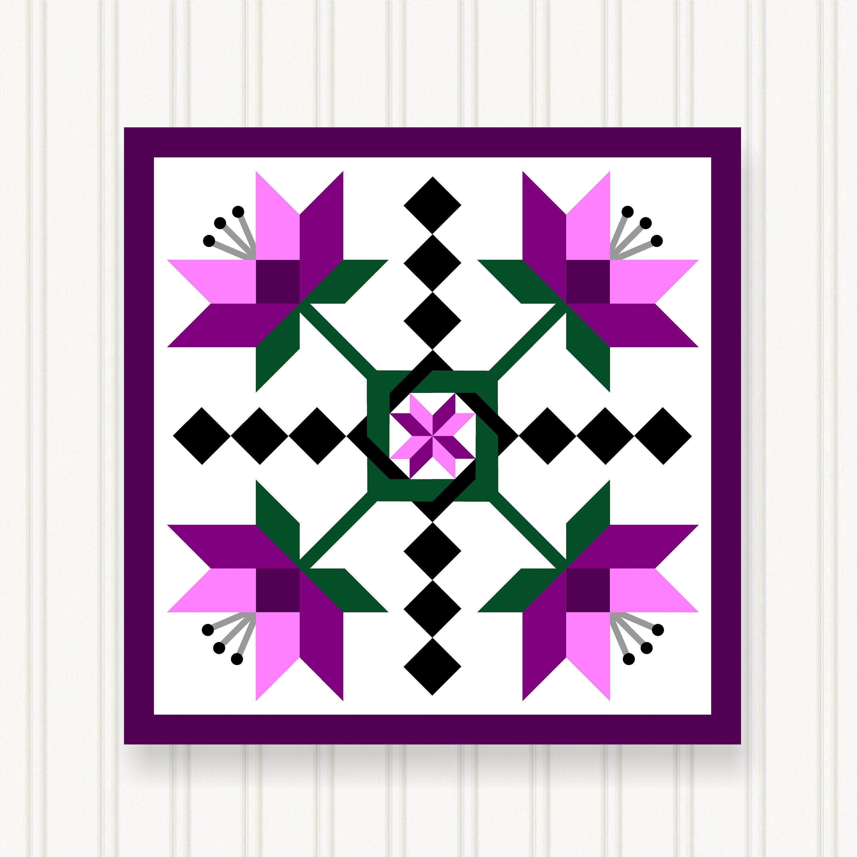 BARN QUILT Block,, 7 Beautiful Sizes, Wall Art Decor, Barn Quilt Sign ...