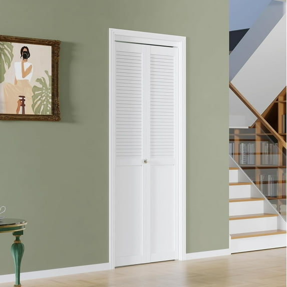 BARNER HOME Half Louvered Bi-Fold Door, Fits 24" x 80" Standard ...