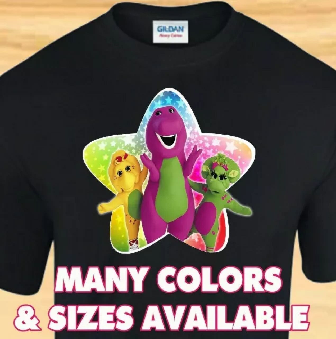 BARNEY & FRIENDS Star - BJ & Baby Bop CUSTOM T-SHIRT - Adult, Child ...