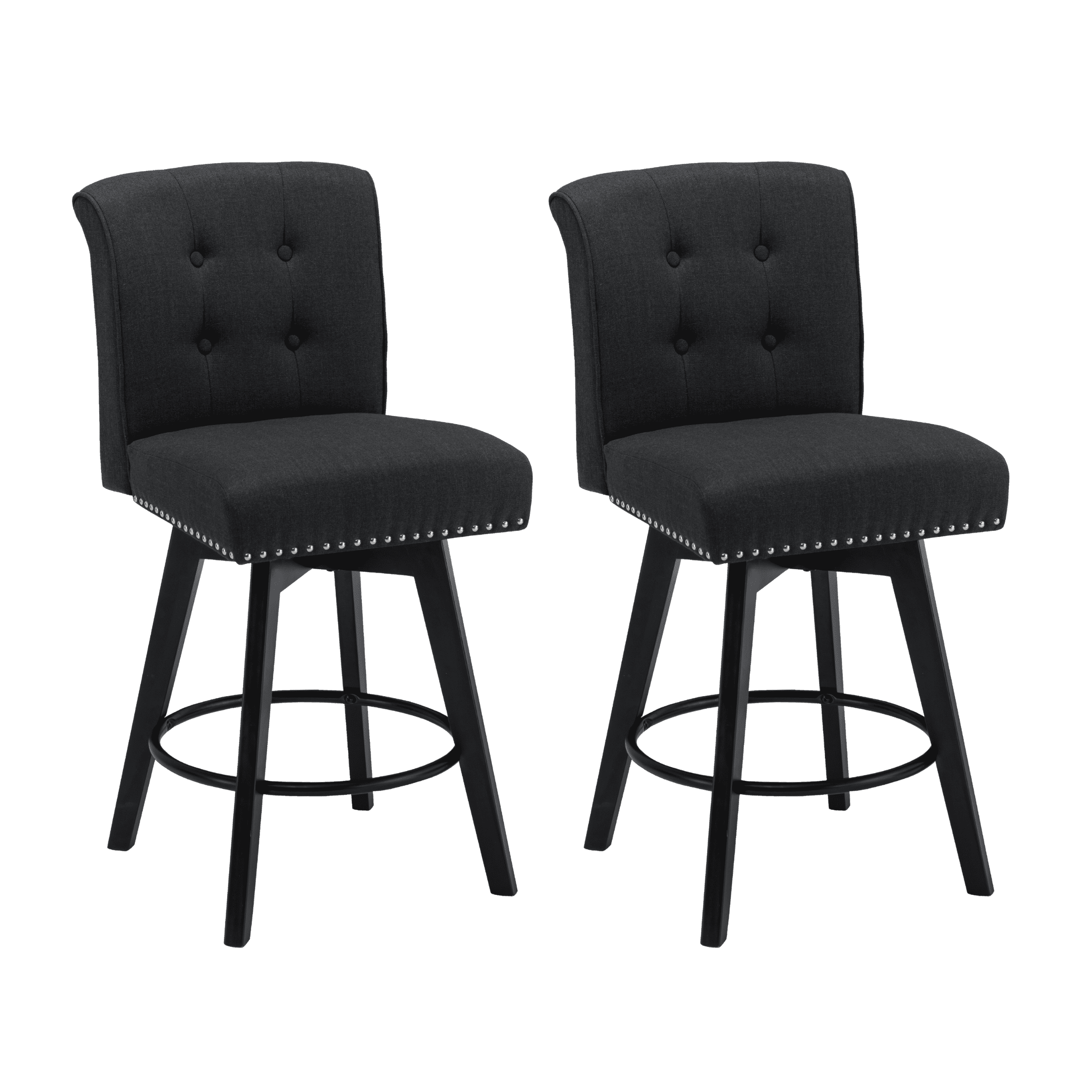 BARNUT Counter Stools,26"360 Free Swivel Counter Height Bar Stools with ...