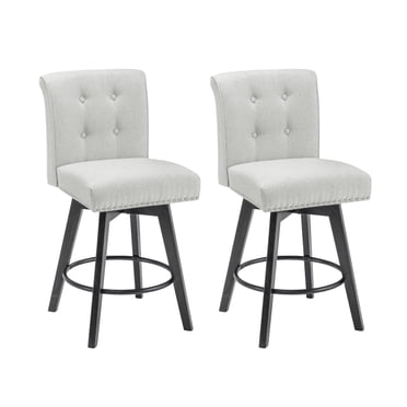 CHITA 27 inch Counter Height Swivel Bar Stools Low Back Set of 2, Metal ...