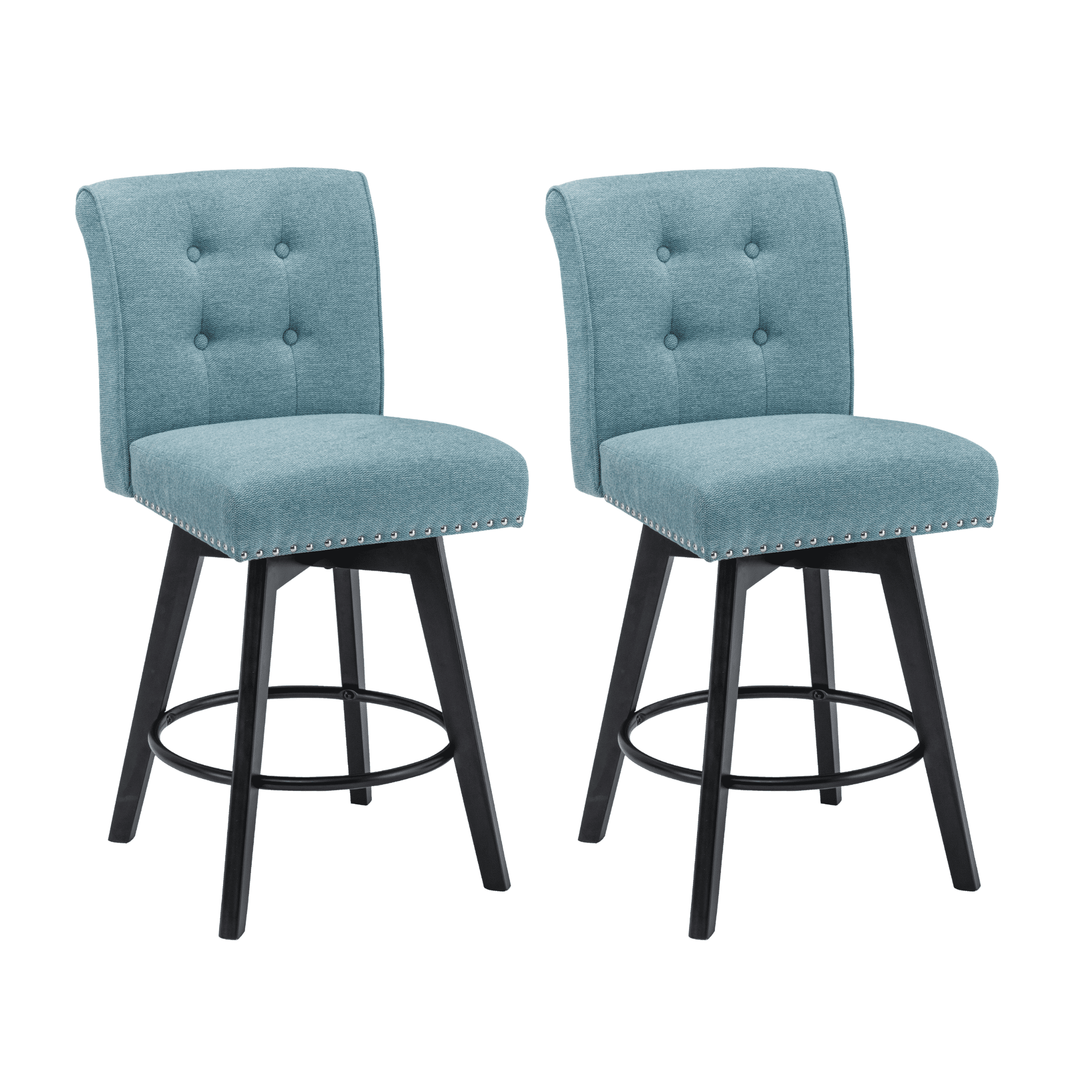 BARNUT Counter Stools,26"360 Free Swivel Counter Height Bar Stools with ...