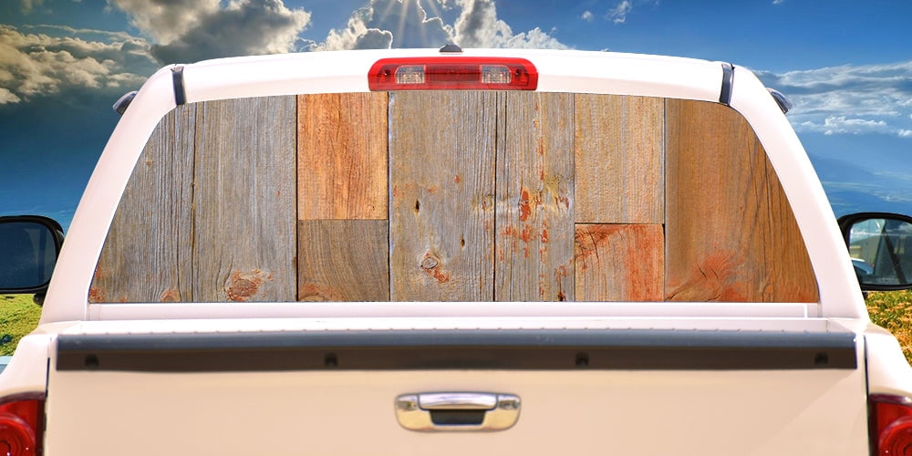 BARNWOOD Rear Window Graphic truck view thru vinyl decal back - Walmart.com