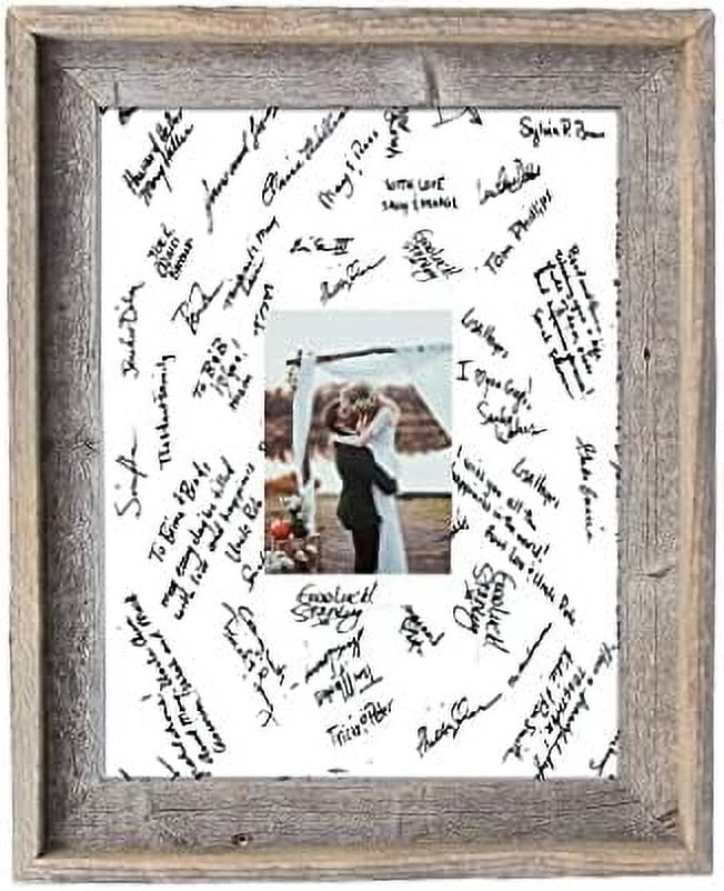 BARNWOODUSA 18x24 Wedding Guest Signature Frame s 8x10 Photo with White ...
