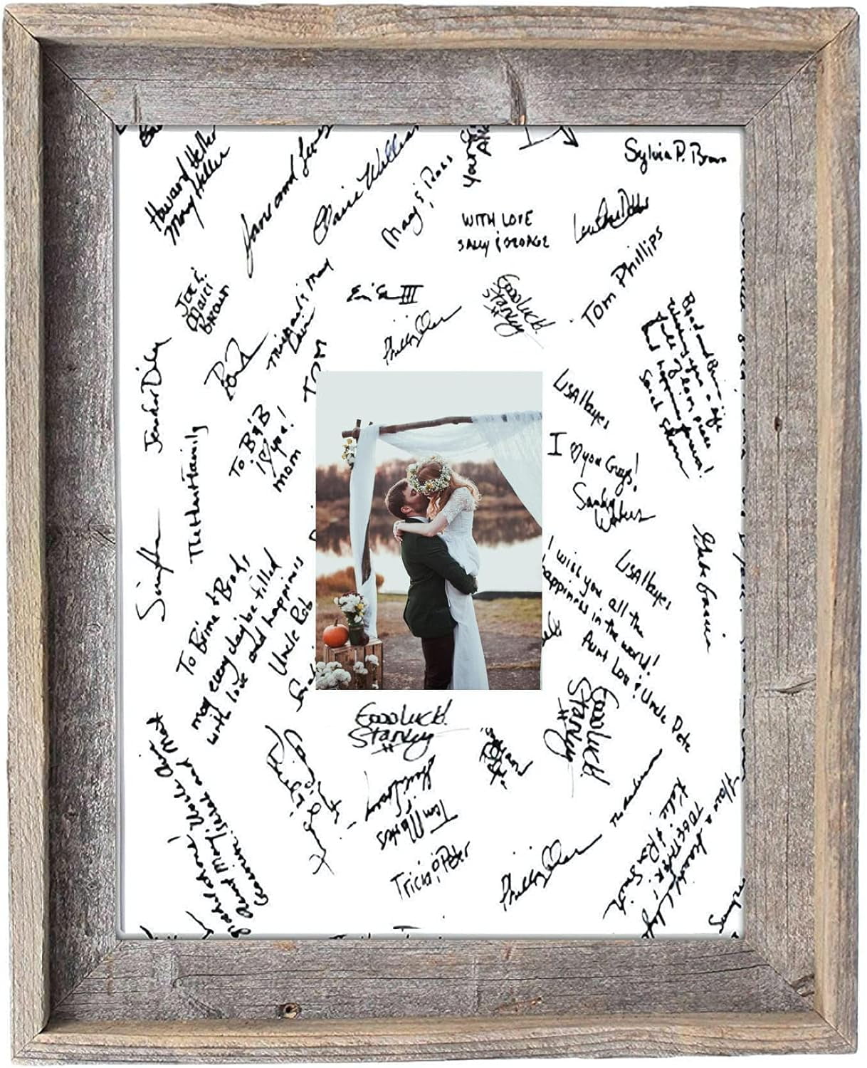 BARNWOODUSA 18x24 Wedding Guest Signature Frame s 8x10 Photo with White ...