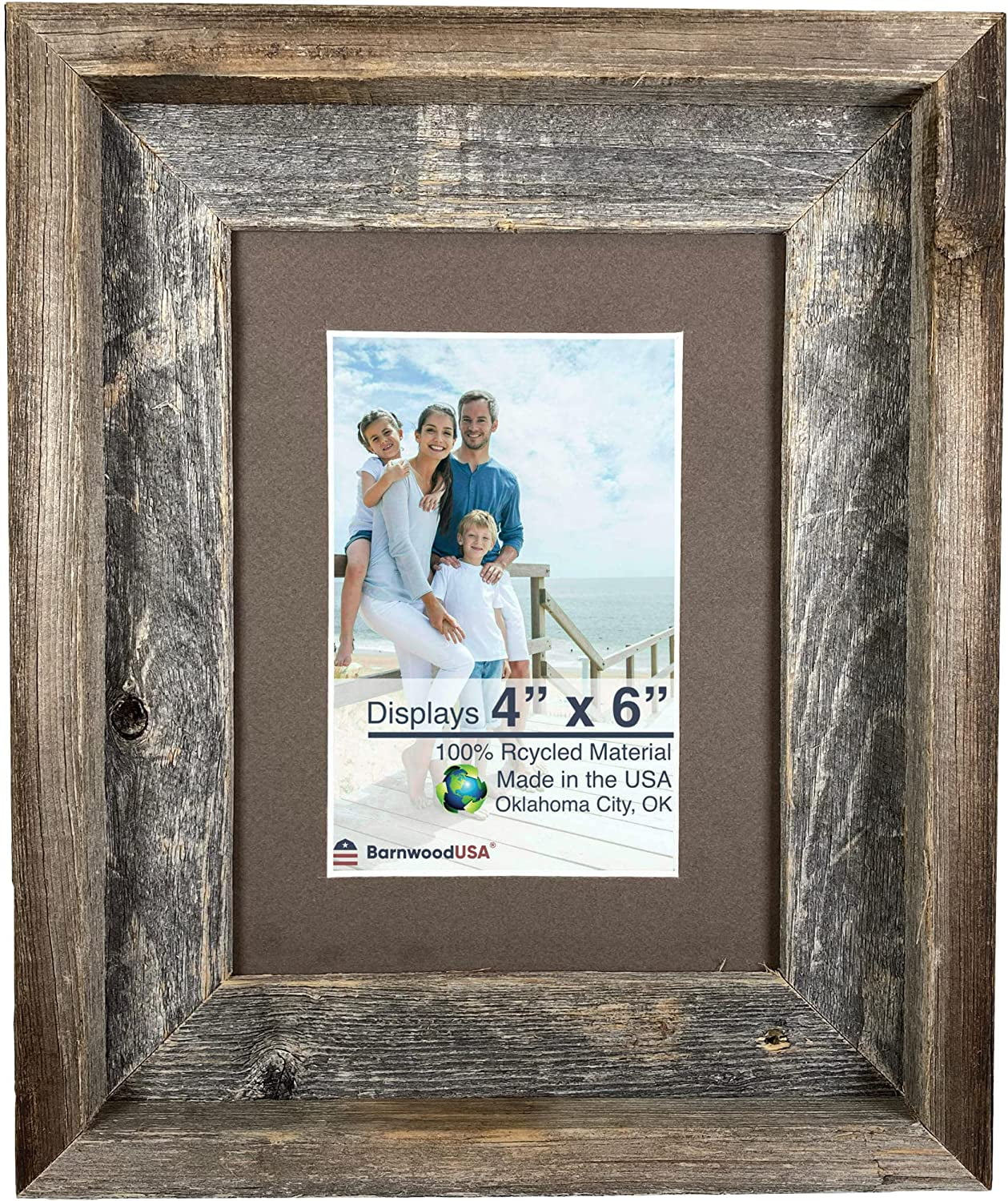 BARNWOODUSA 6x8 Inch Signature Picture Frame with Extra Wide Mat, for ...