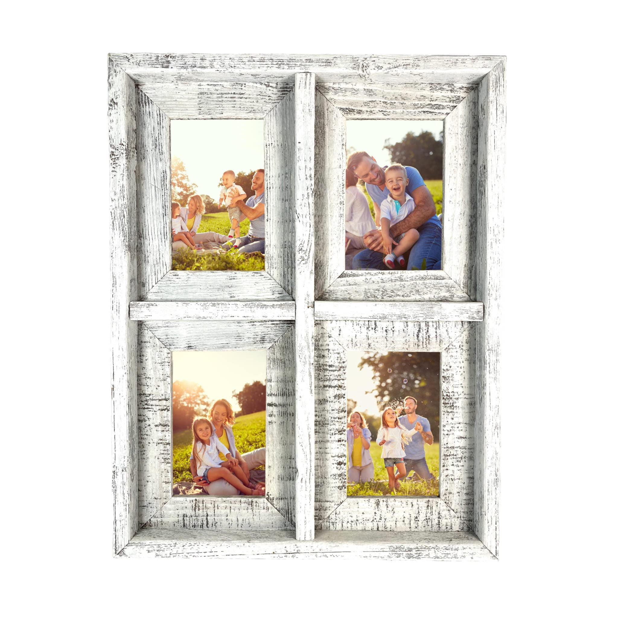 BARNWOODUSA Collage Photo Frame for 4 Pictures 4x4 Inches, Reclaimed ...