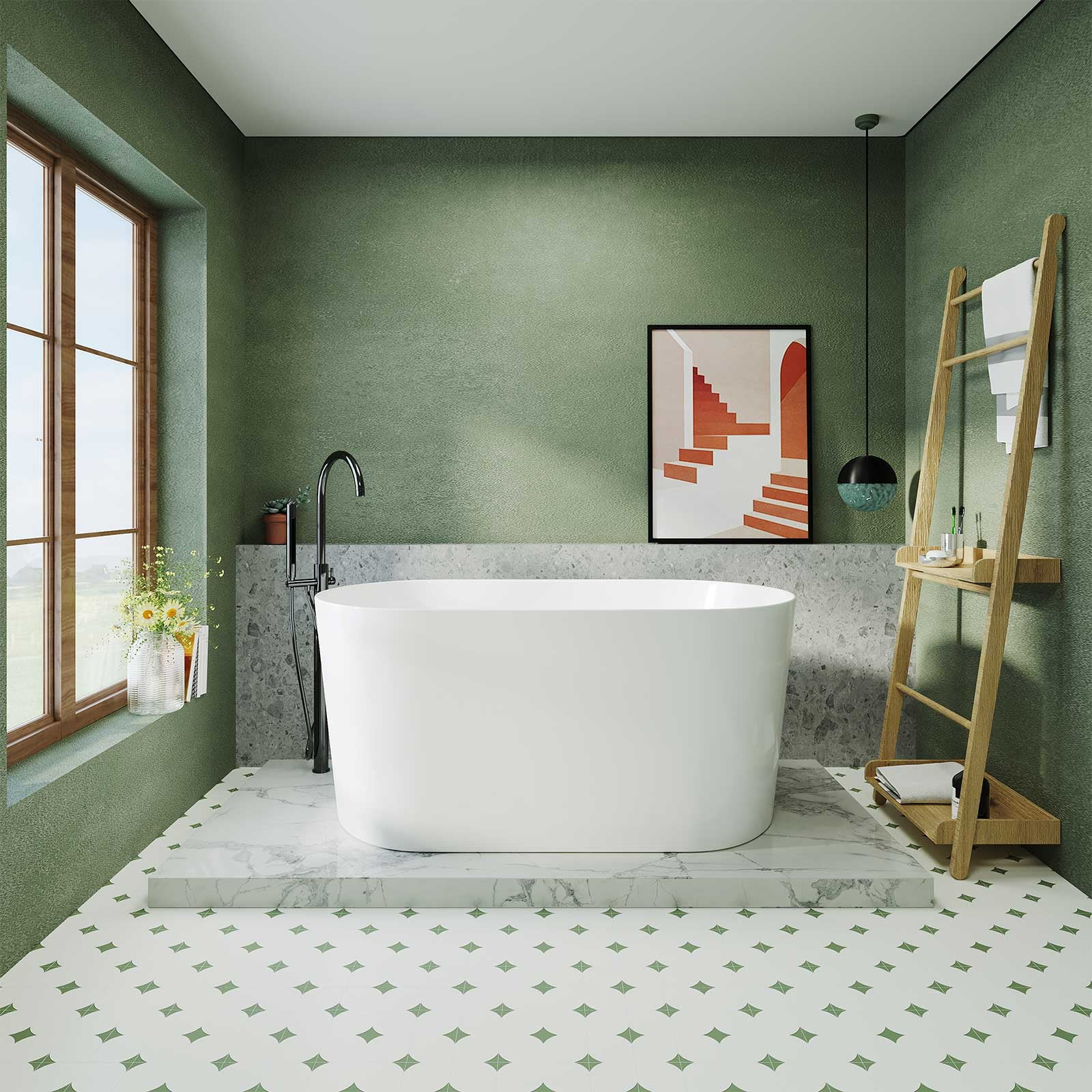 BARONAGE 51'' Acrylic Freestanding Bathtub stand alone Soaking Tubs ...