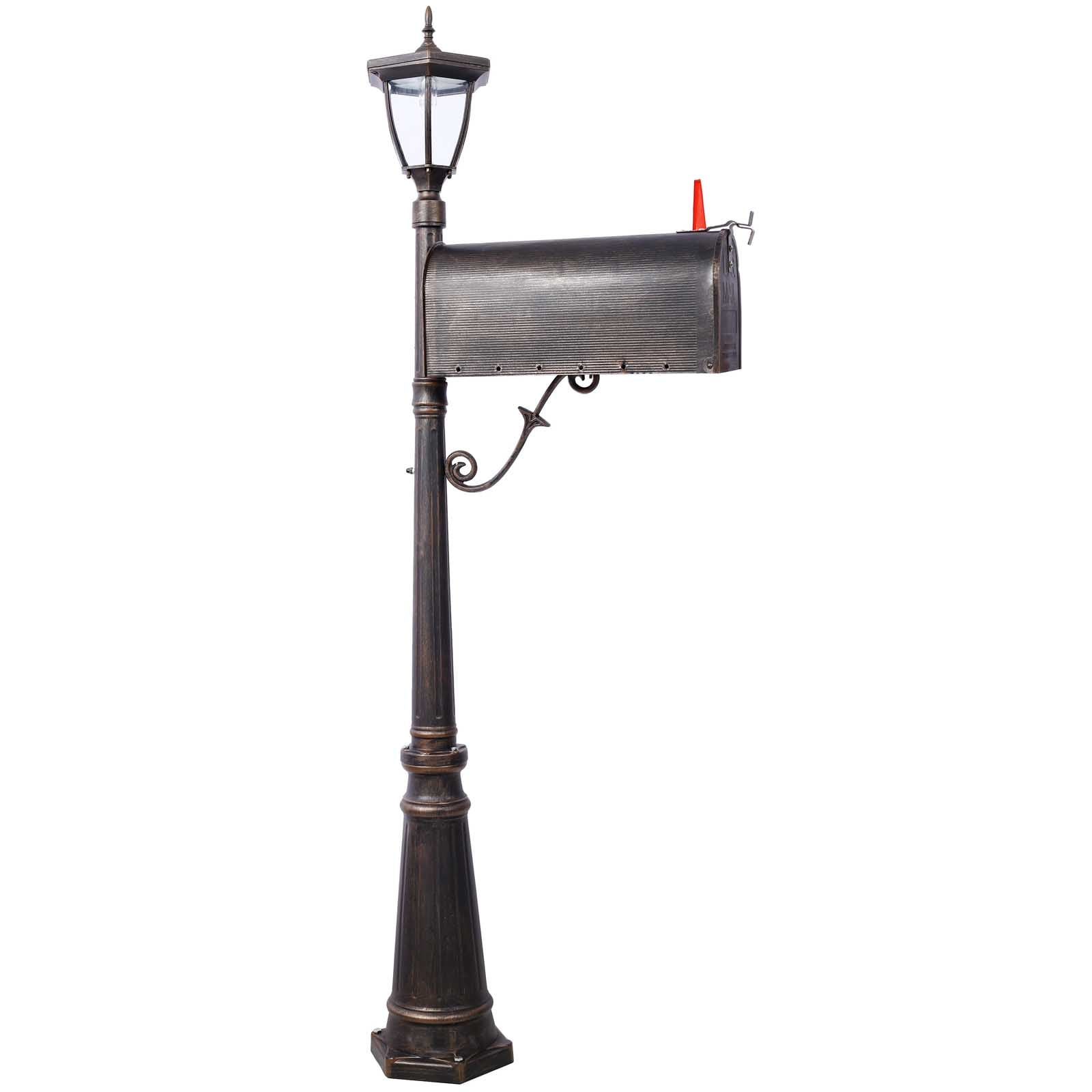 BARONAGE Mailbox with Post Lights, Solar Lamp Post with Mailbox ...