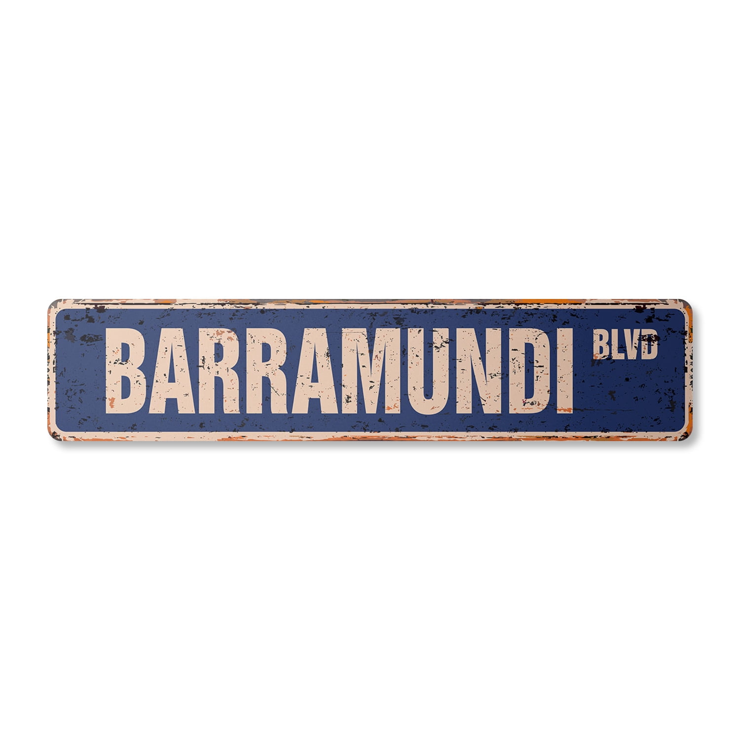 BARRAMUNDI Vintage Plastic Street Sign fishing fisherman fish lover ...