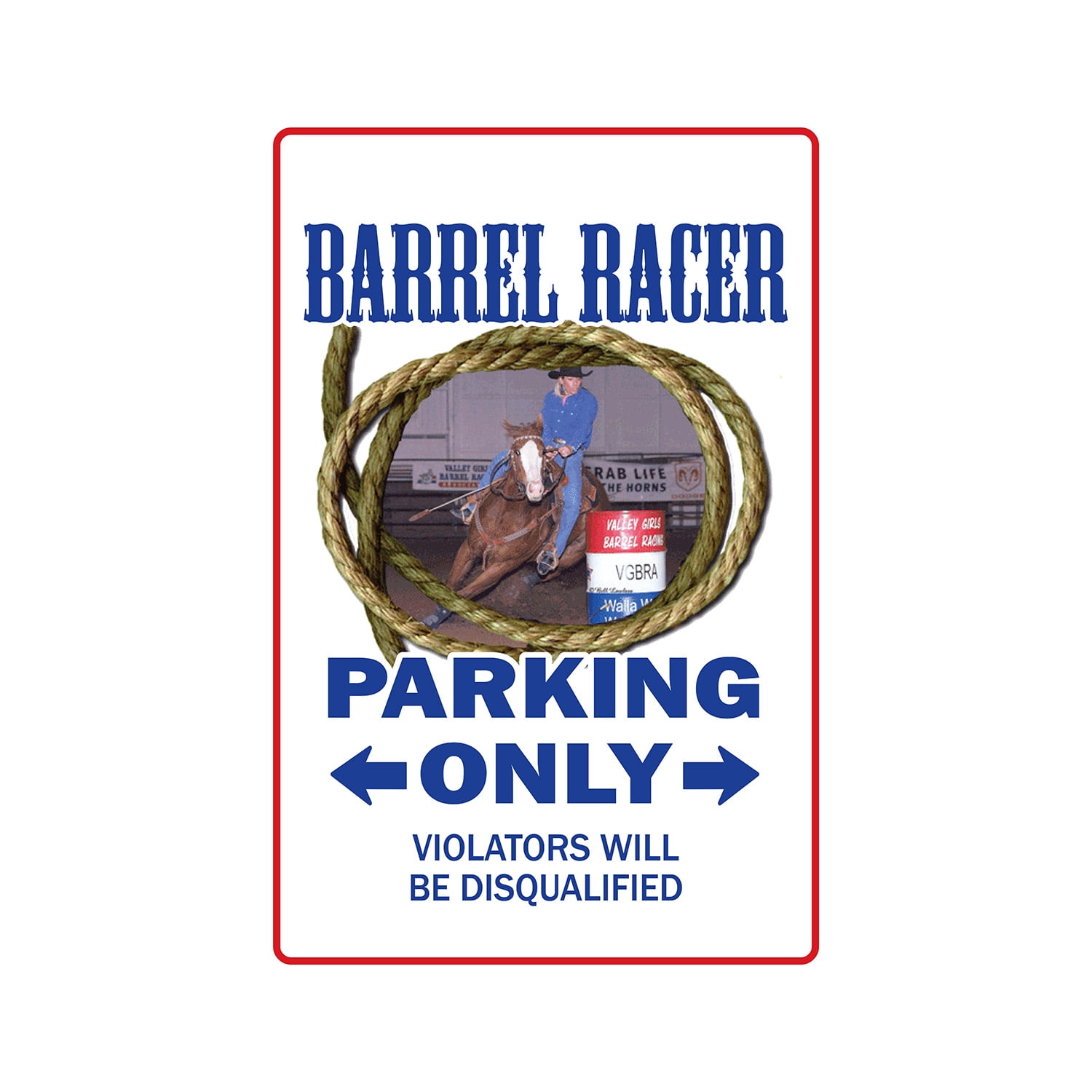 BARREL RACER Aluminum Sign western cowboy rodeo horse sport bronco ...