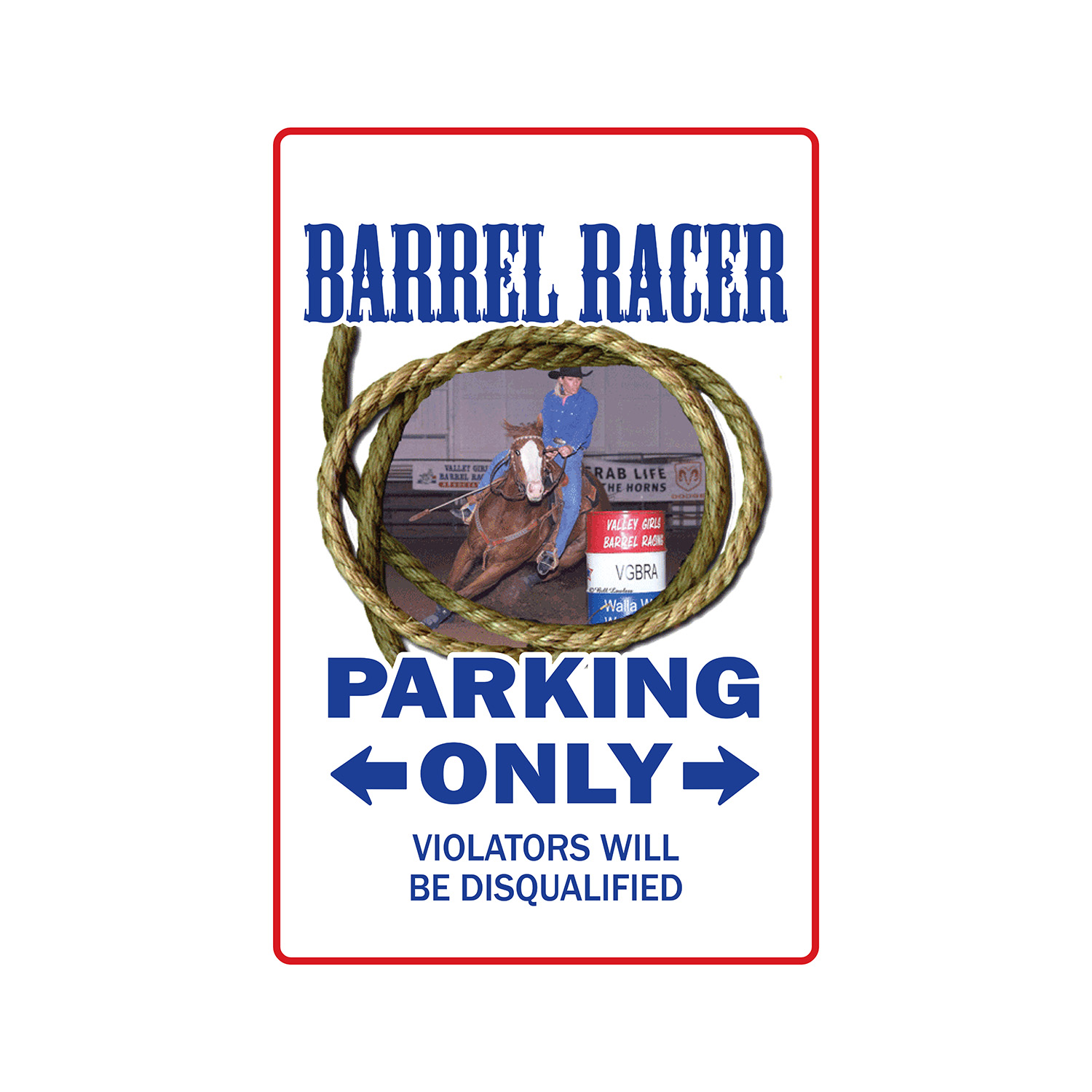 BARREL RACER Aluminum Sign western cowboy rodeo horse sport bronco ...