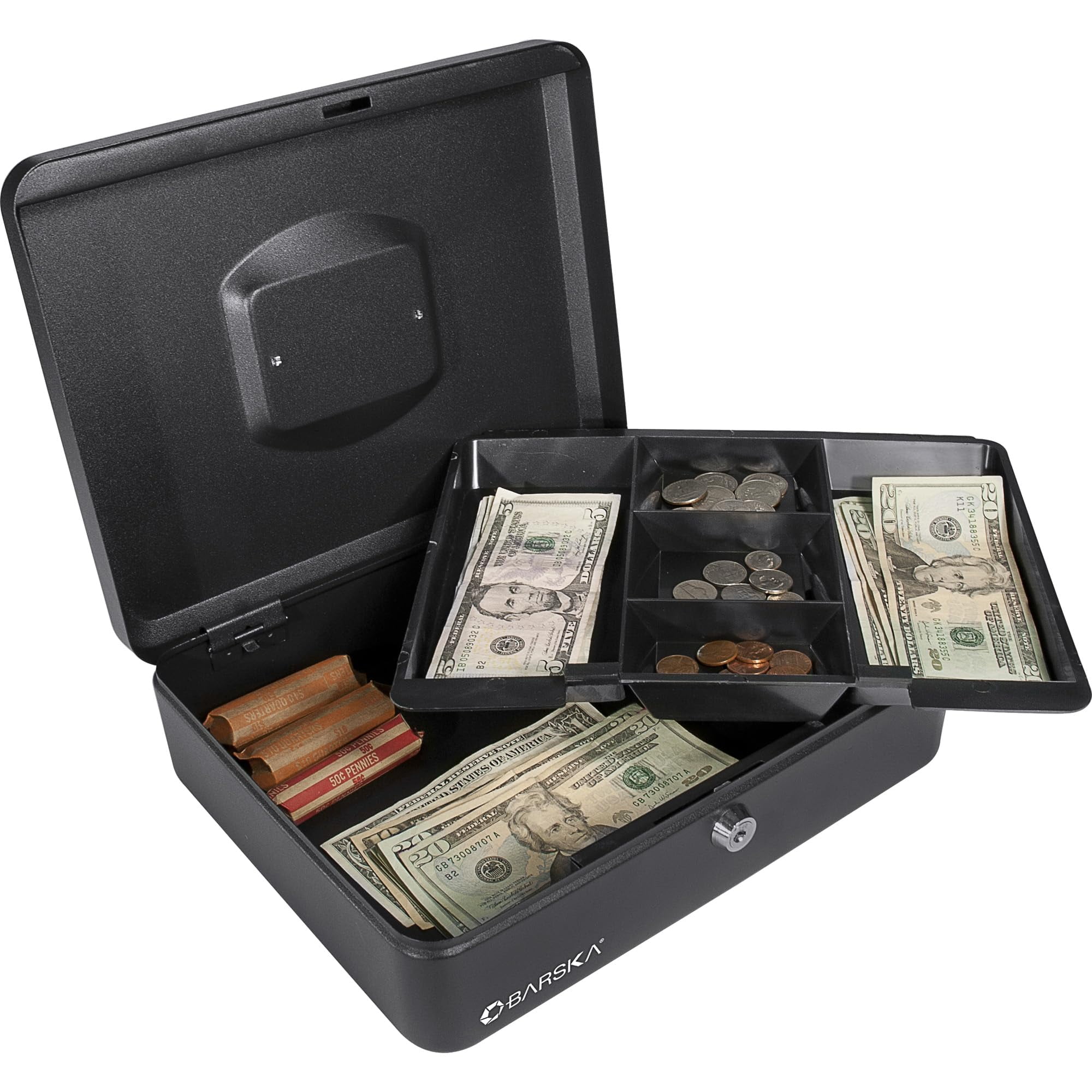 BARSKA 12-Inch Cash Box with Key Lock , Black CA2 - Walmart.com