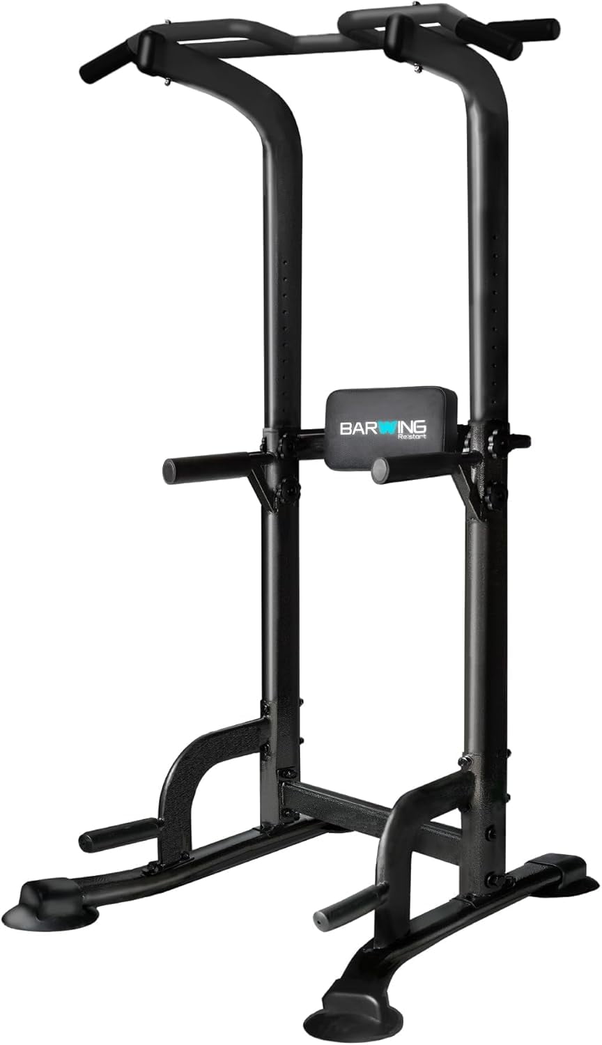 BARWING Pull Up Bar Station, Power Tower, Dip Station with 3D Backrest, Multi-Function Strength ...