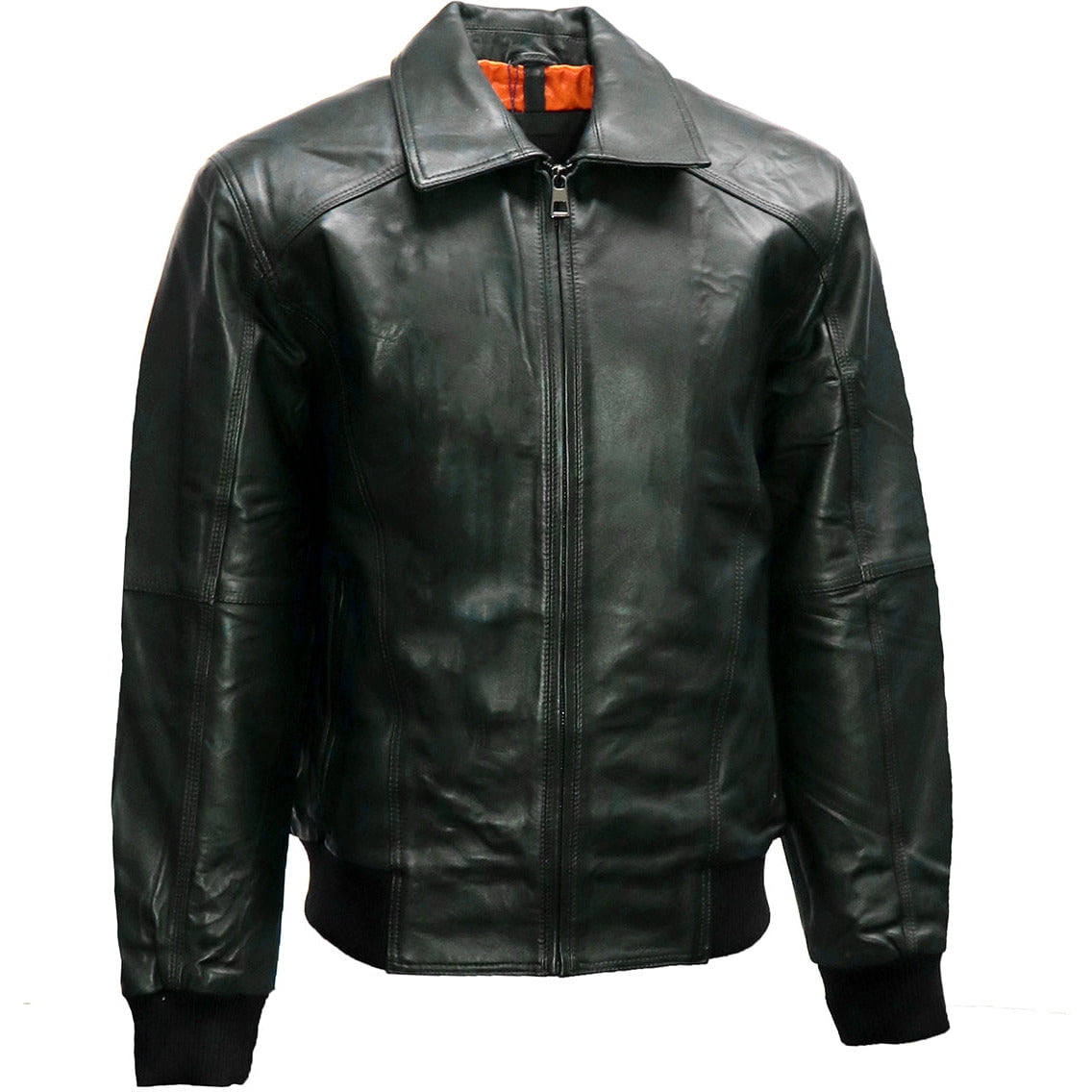 BARYA NEW YORK Men's Leather Bomber Jacket - Walmart.com