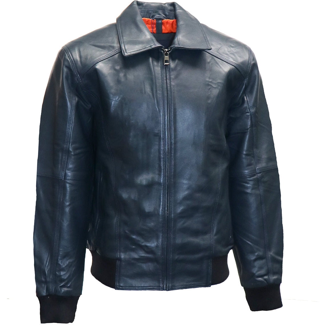 BARYA NEW YORK Men's Leather Bomber Jacket - Walmart.com