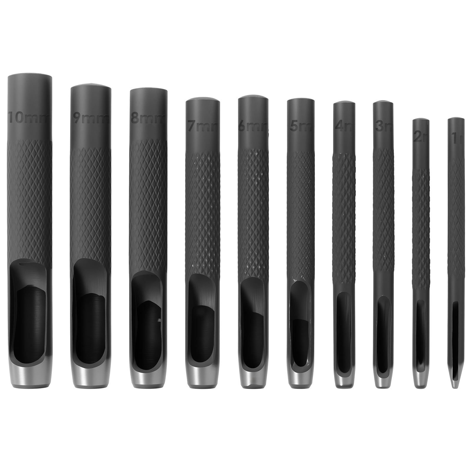 BASCET 10 Pcs Leather Hole Punch Set High Carbon Steel Hollow Punch Set ...