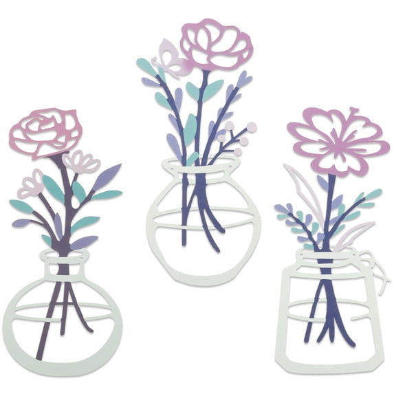 BASCET 3Pcs Metal Flowers Wall Art Sturdy Minimalist Flower Wall Decor ...