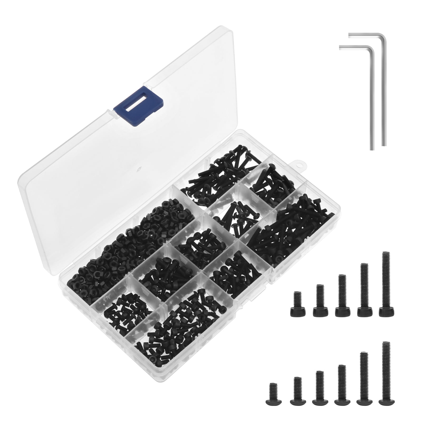 BASCET 670Pcs Carbon Steel Metric Screw Assortment Kit Torque Efficient ...