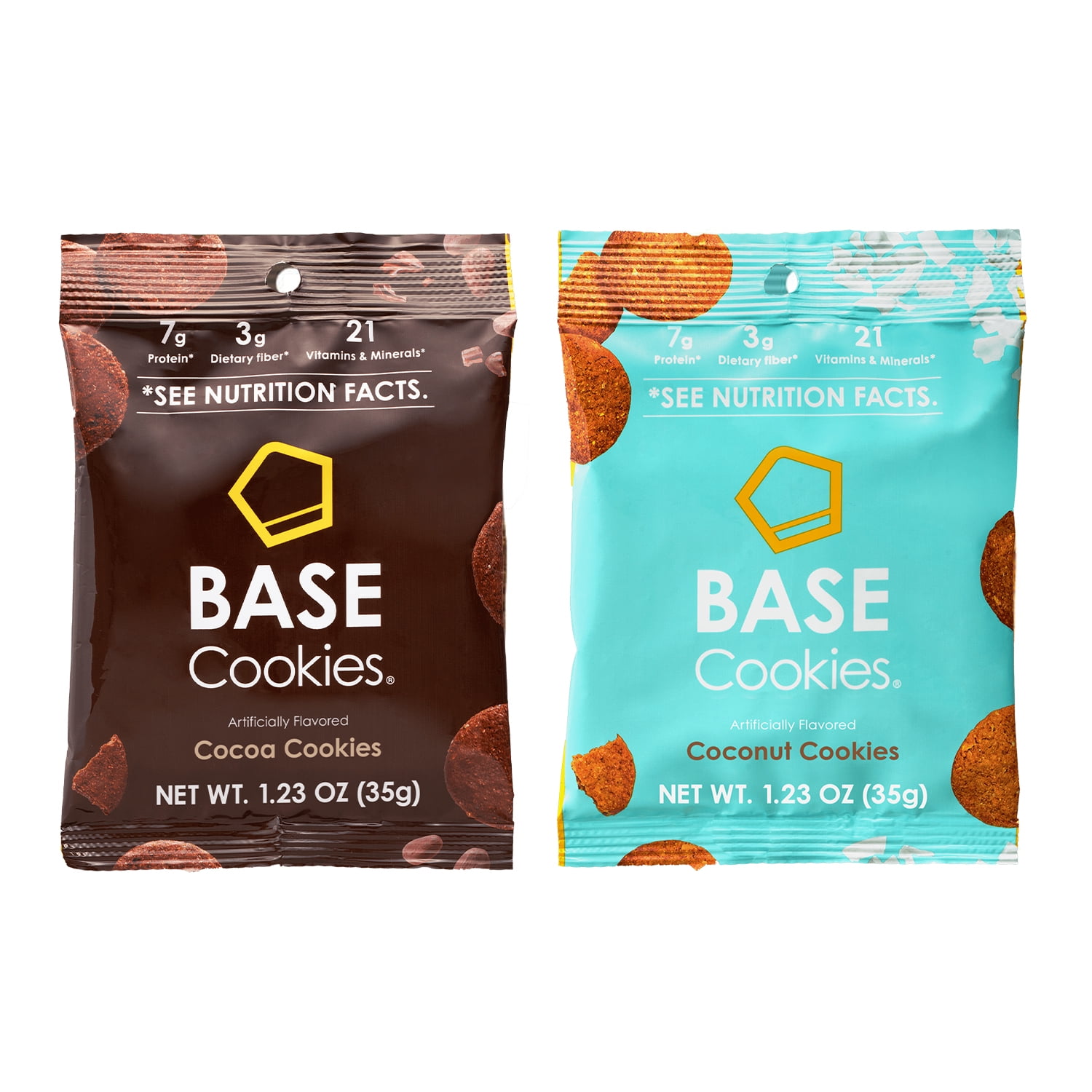 BASE Cookies Variety Pack, Coconut, Cocoa, 7g Protein, 3g Dietary Fiber ...