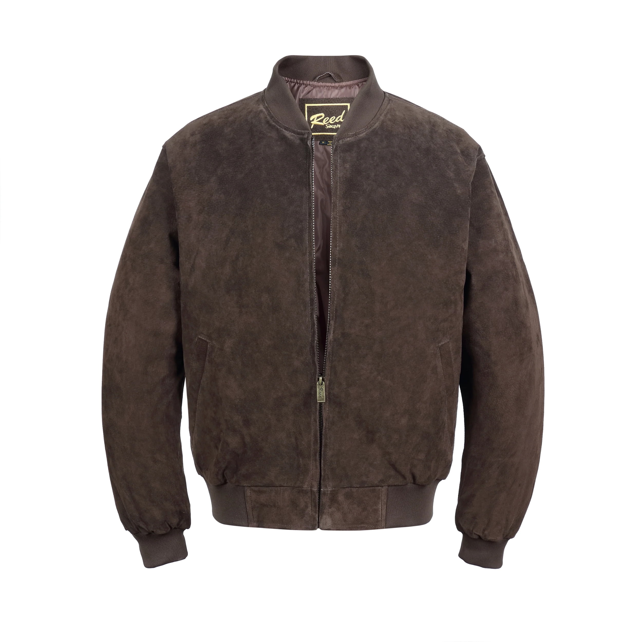 BASEBALL LEATHER JACKET BY REED EST. 1950 (IMPORTED) (LARGE, BROWN ...