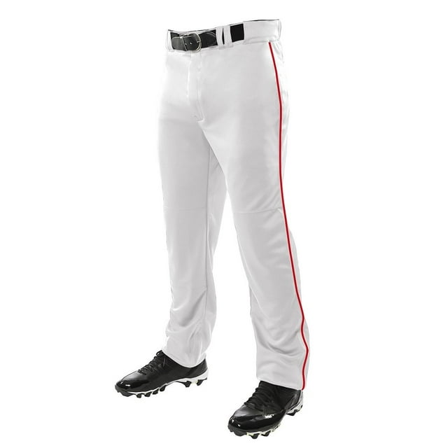 Martin Sports Baseball Pant with Piping, White/Red, Size: Adult Medium ...