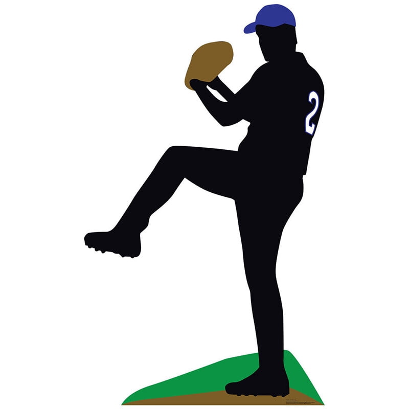 BASEBALL PLAYER SILHOUETTE Lifesize CARDBOARD CUTOUT Standee Standup ...