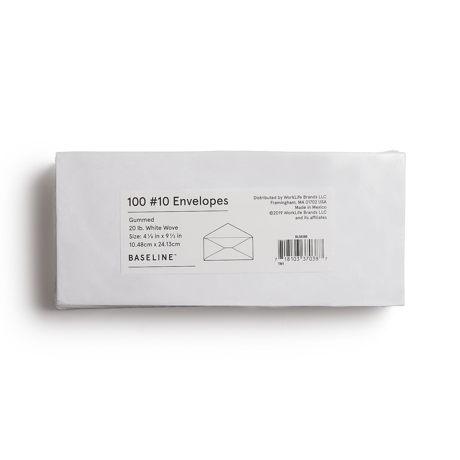 Mead 10 White Gummed Business Envelopes 50 Count 75050