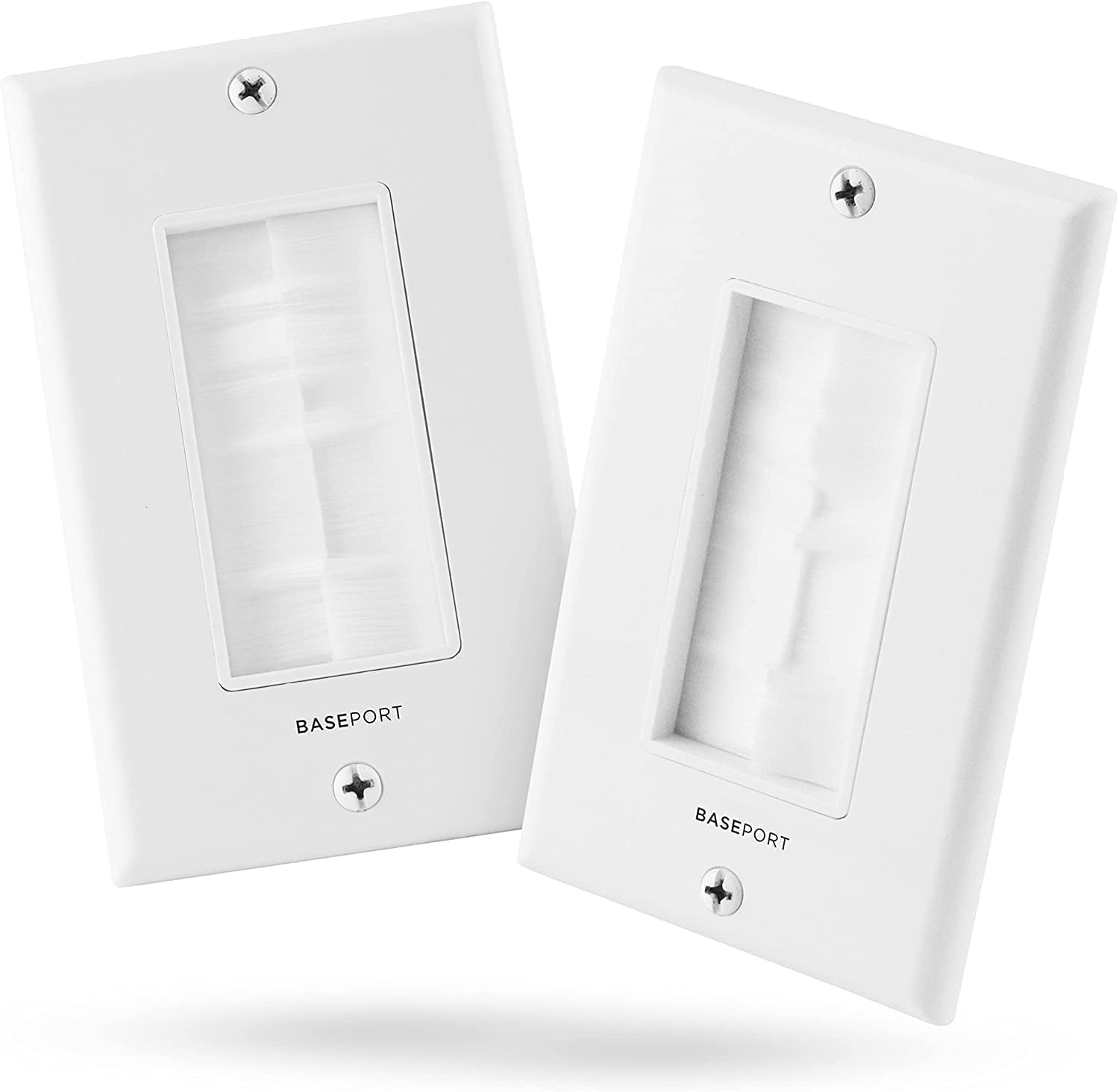 BASEPORT Brush Wall Plate Cable Pass Through, Brush Plate for In Wall ...