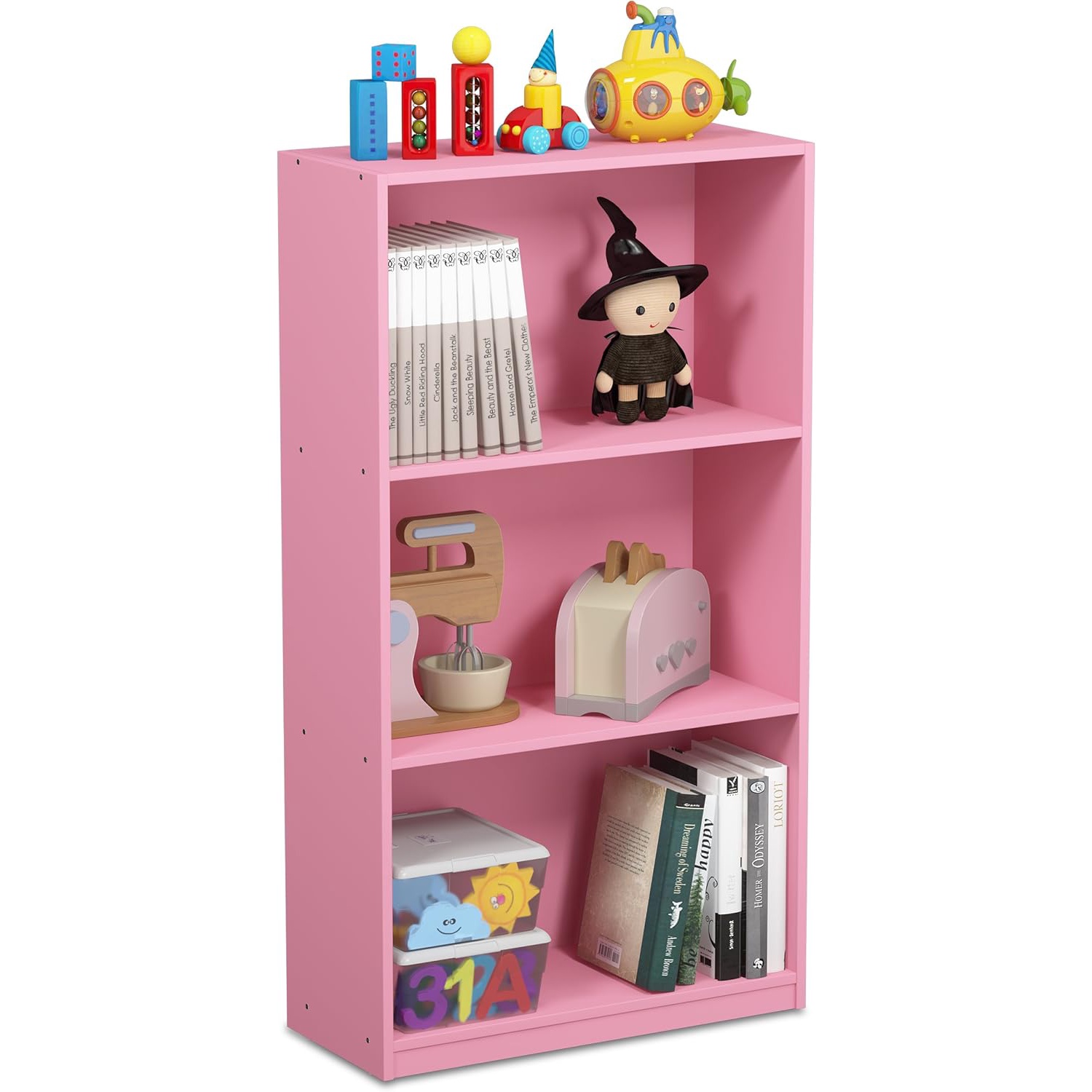BASIC Book Shelf, 3-Tier Modern Bookshelf, Bookcase with Open Shelves ...