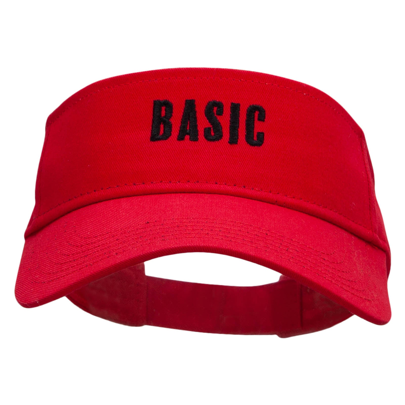 BASIC Embroidered Cotton Twill Sun Visor - Red OSFM - Walmart.com