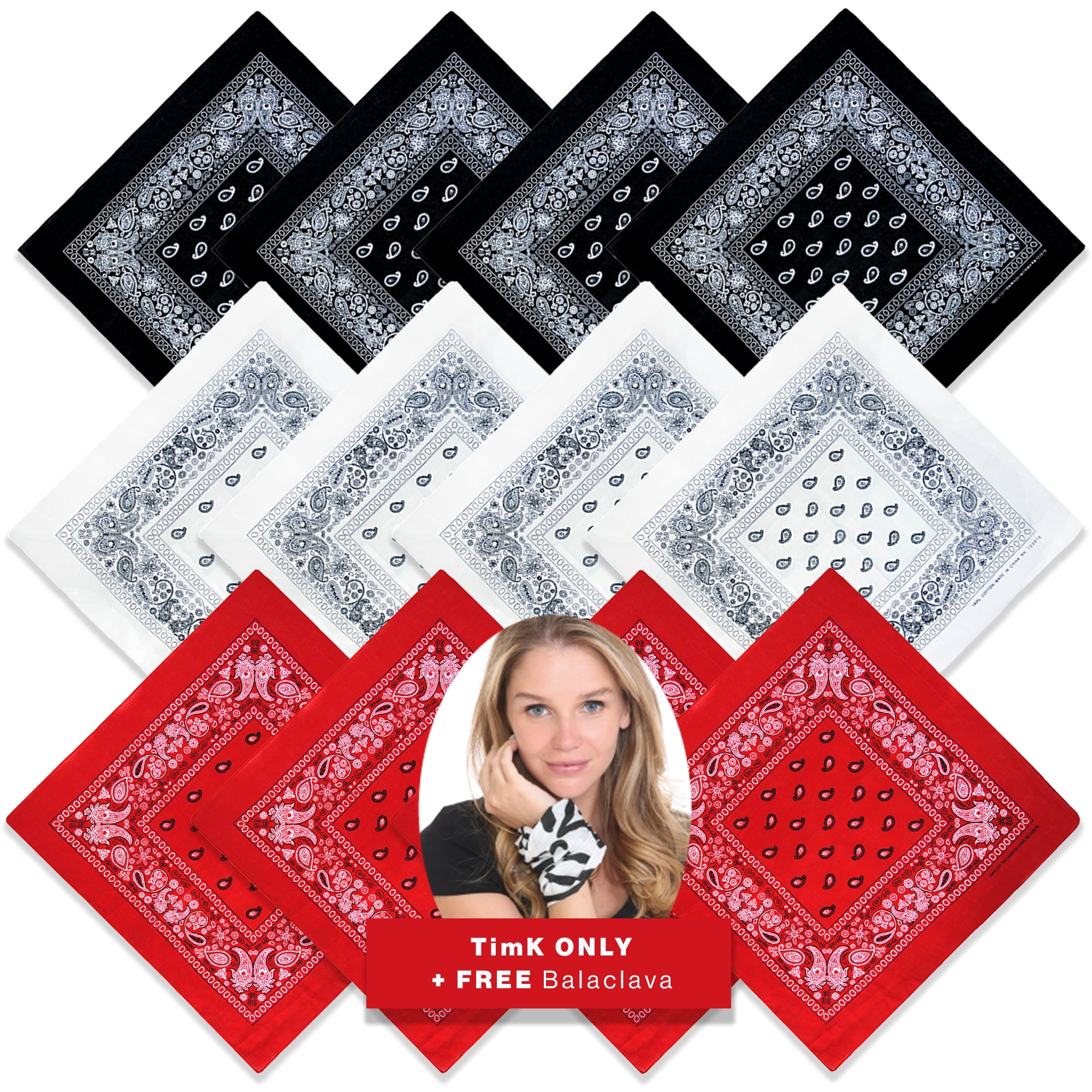 Innerest Bandana Face Covering - 100PercentageCotton Bandana Headband ...