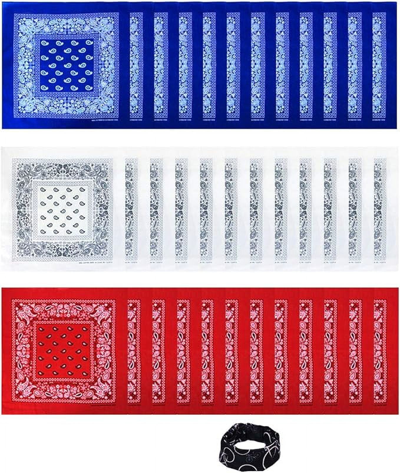 BASICO 100% Cotton Bandana for Men and Women, Versatile Accessory, Bulk ...