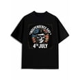 BASICTOGO 4th July Skull Hat Tee men's graphic t shirts black graphic ...
