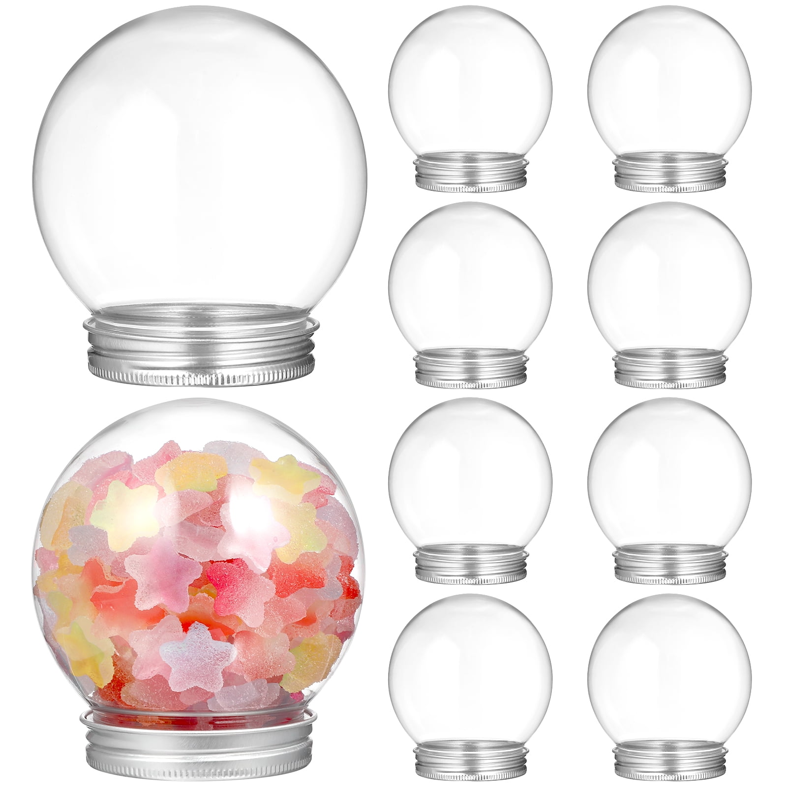 BASIOUS 10pcs Fillable Xmas Bulb Multi-functional Candy Jars Beverage ...