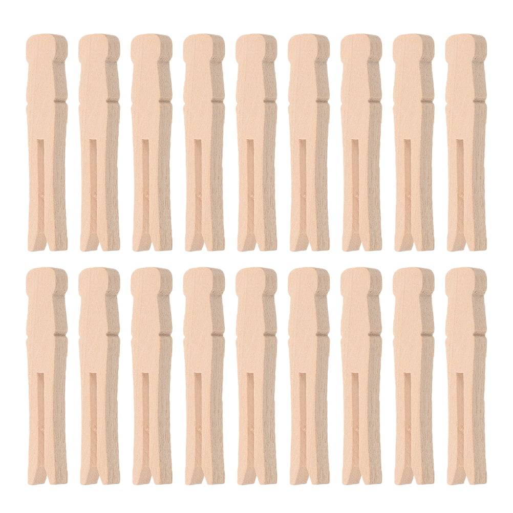 BASIOUS 50pcs Wood Clothespins Classic Wooden Laundry Clothespins Heavy ...