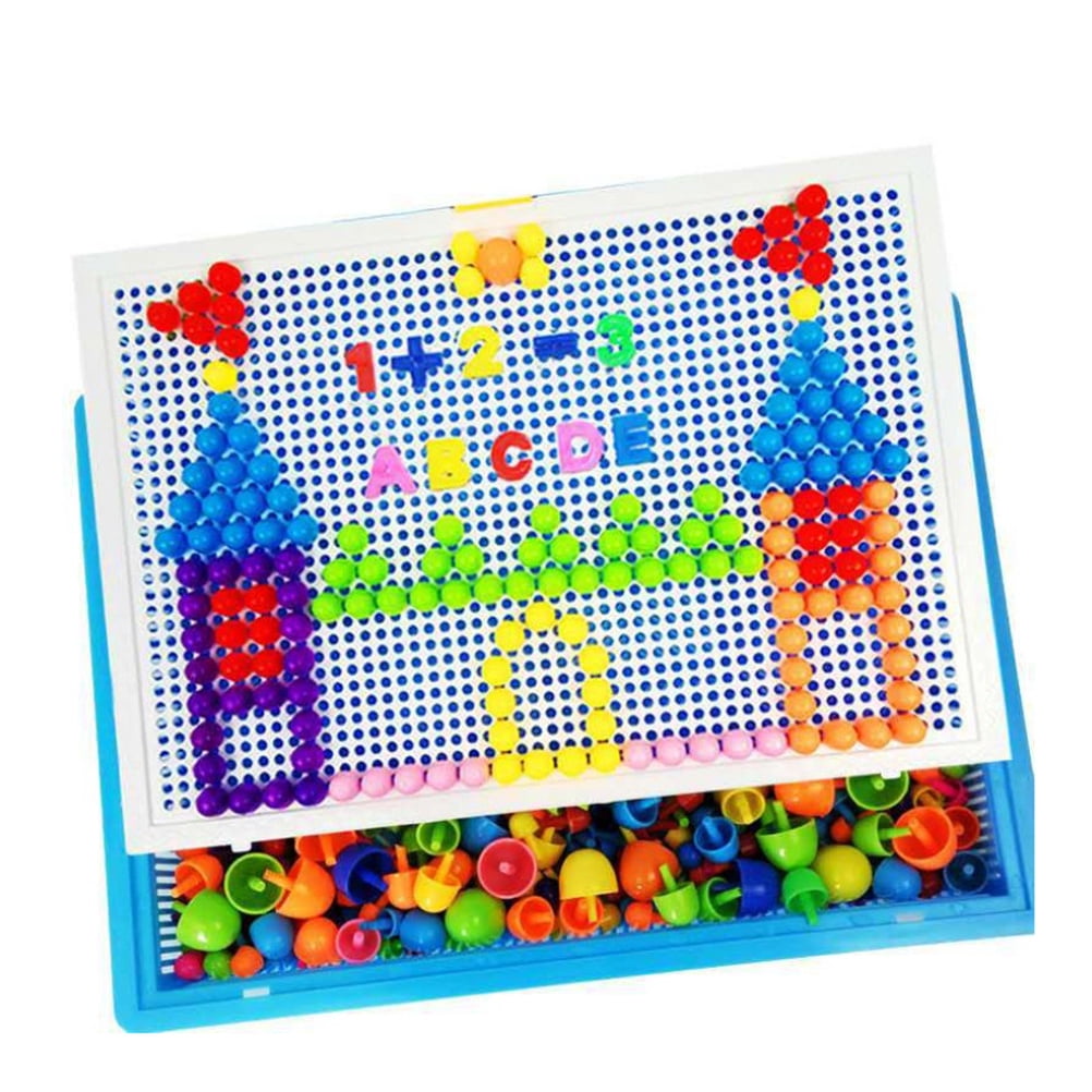 BASIOUS 592pcs 27.5x19CM Creative DIY Desktop Mushroom Nail Puzzle Game ...