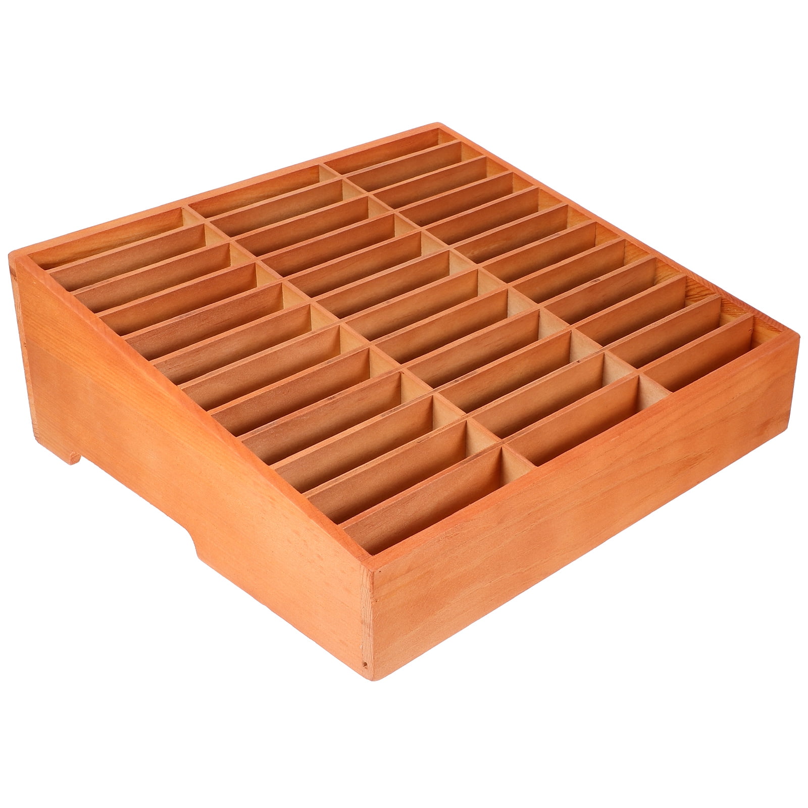BASIOUS Multi-use Wooden Desktop Storage Box 36 Slots Cell Phone ...