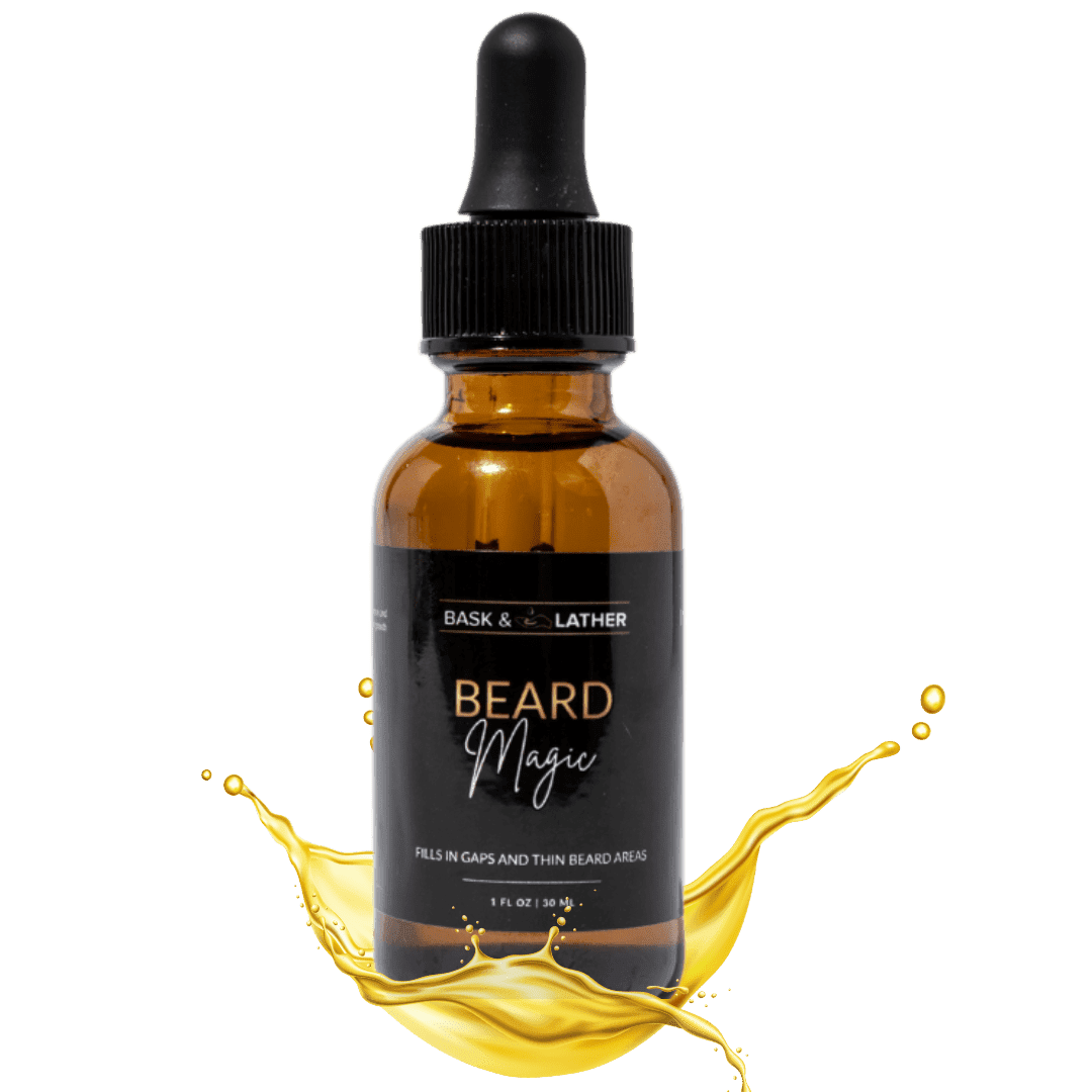 BASK & LATHER Beard Magic Growth Oil for Men, Helps Stimulate Hair ...