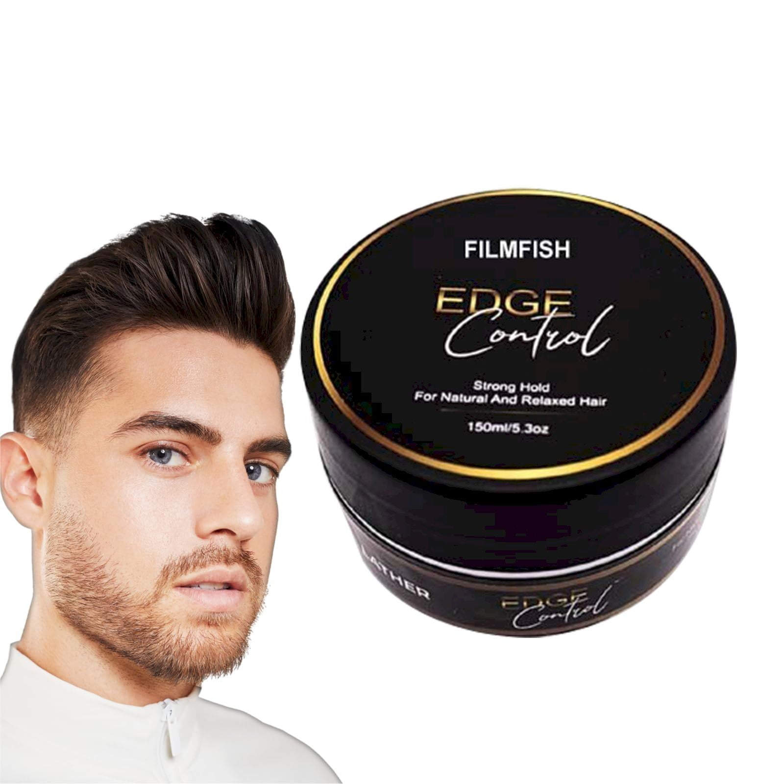 BASK & LATHER Edge Control Hair Gel, Strong Hold, Thick Edges, Styling ...