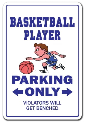 BASKETBALL PLAYER Aluminum Sign parking fan hoops team sport coach ...
