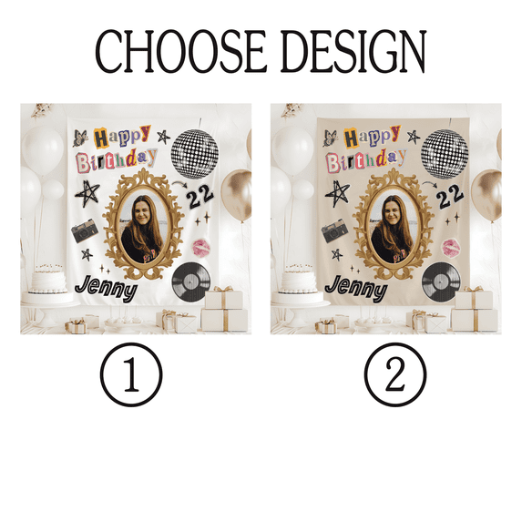 BASNITU Personalized Photo Birthday Banner, Custom Face Birthday ...
