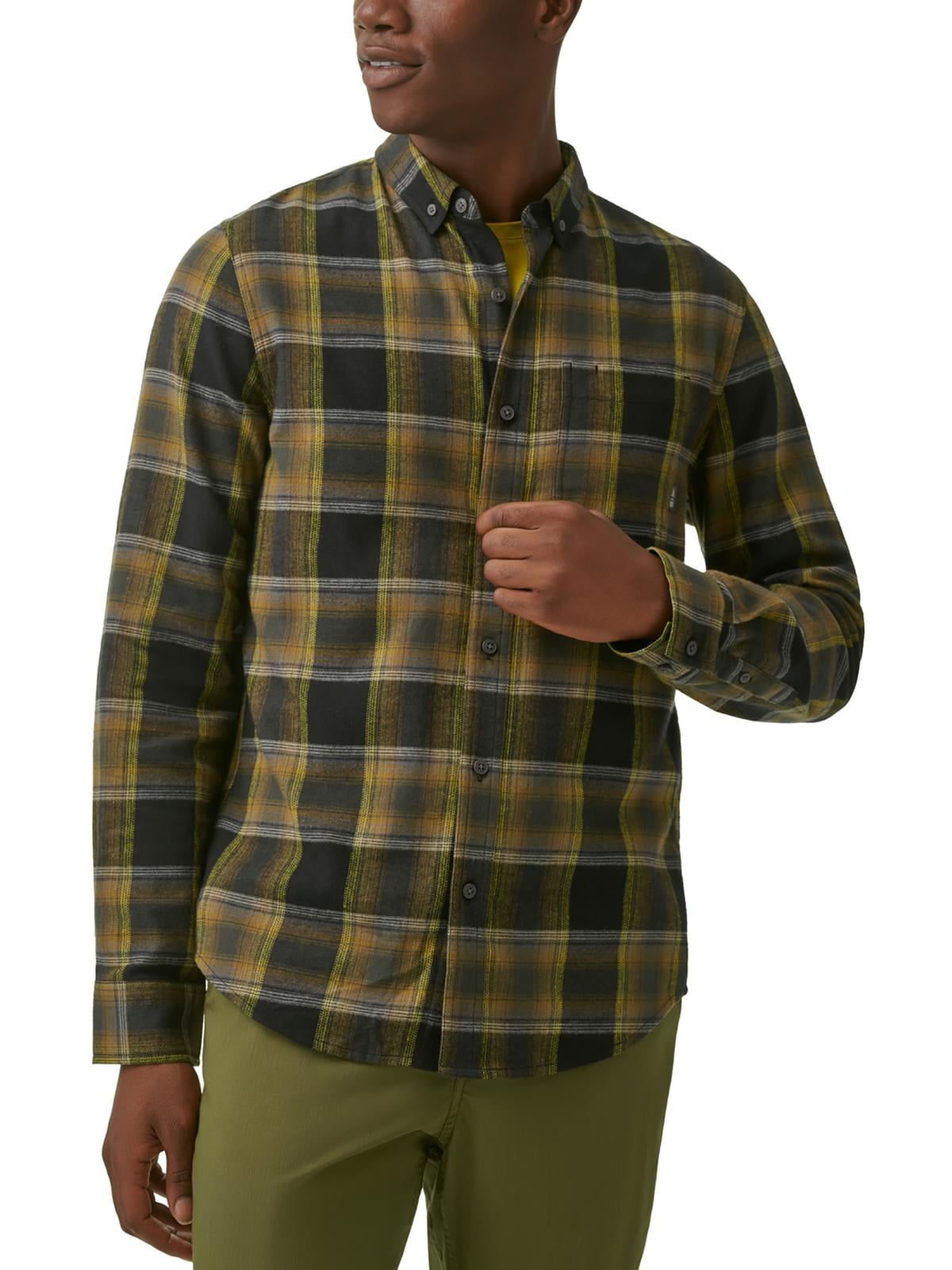 BASS OUTDOOR Mens Flannel Plaid Button-Down Shirt - Walmart.com