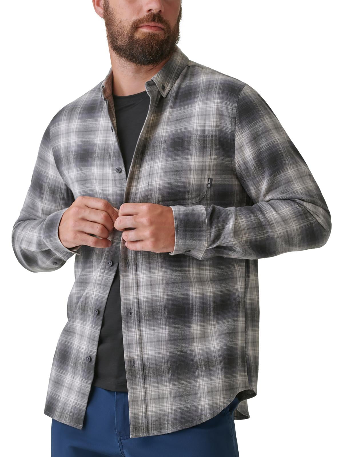 BASS OUTDOOR Mens Flannel Plaid Button-Down Shirt - Walmart.com