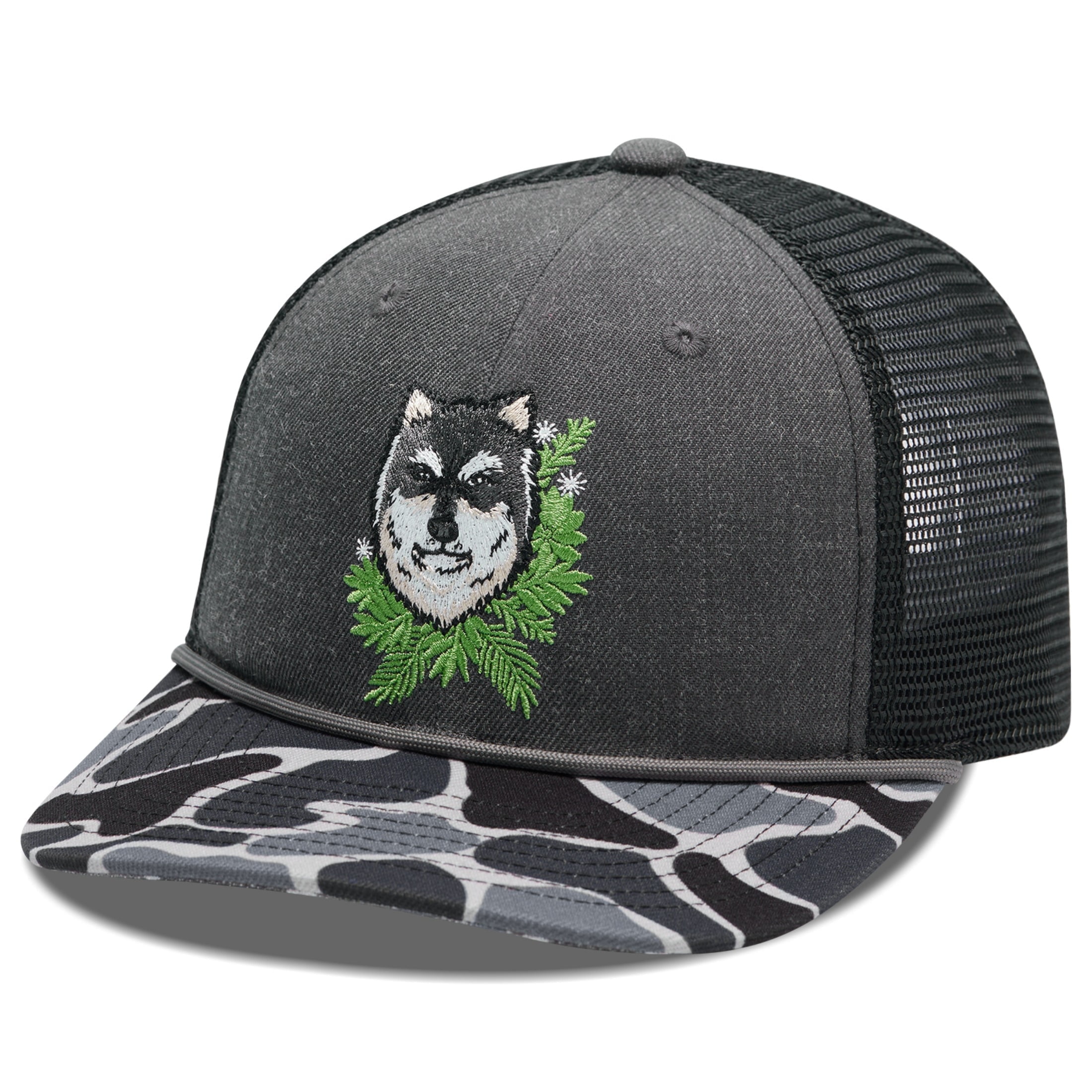 BASSDASH Camo Rope Trucker Hat Adjustable Embroidered Baseball Cap Mesh ...