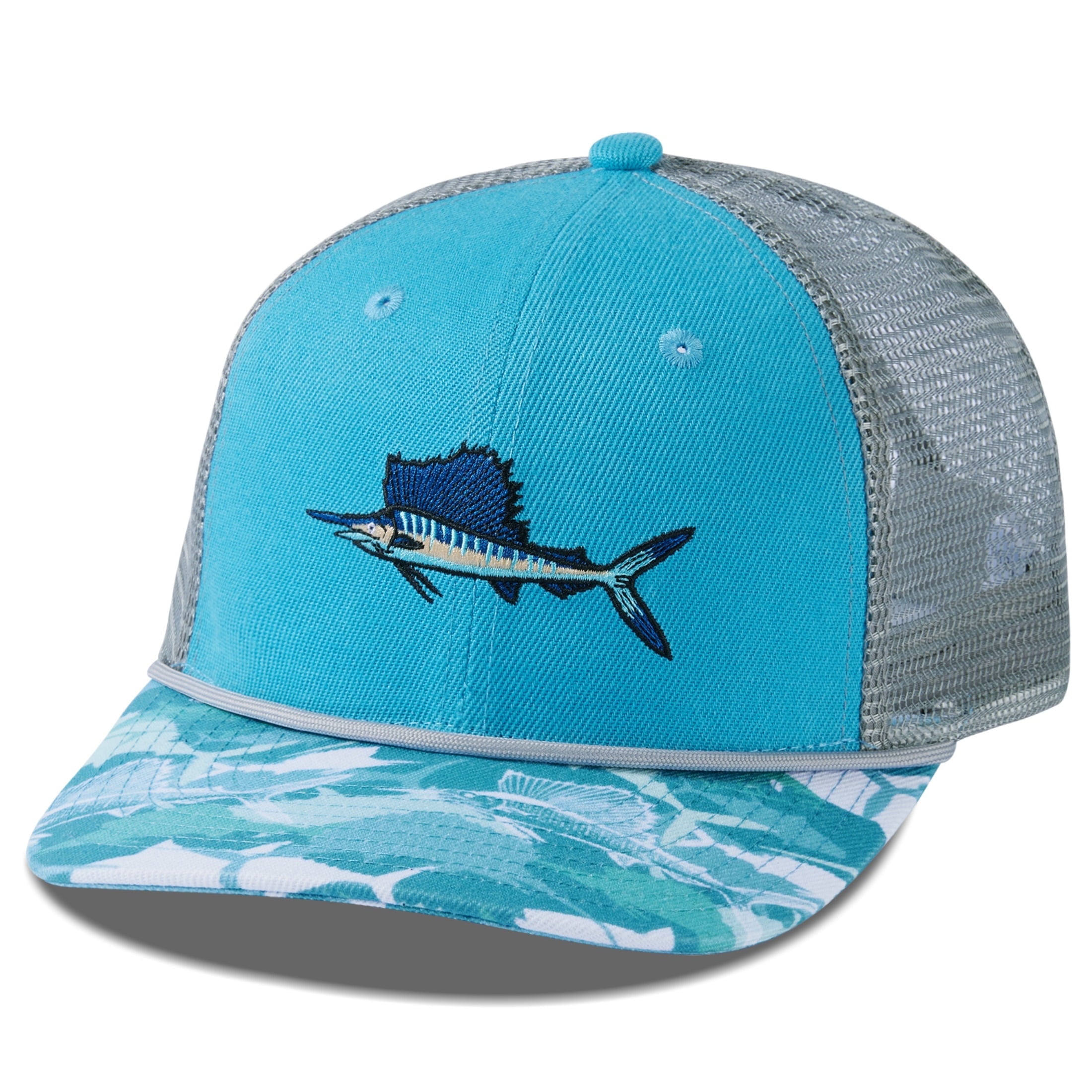 BASSDASH Camo Rope Trucker Hat Adjustable Embroidered Baseball Cap Mesh ...