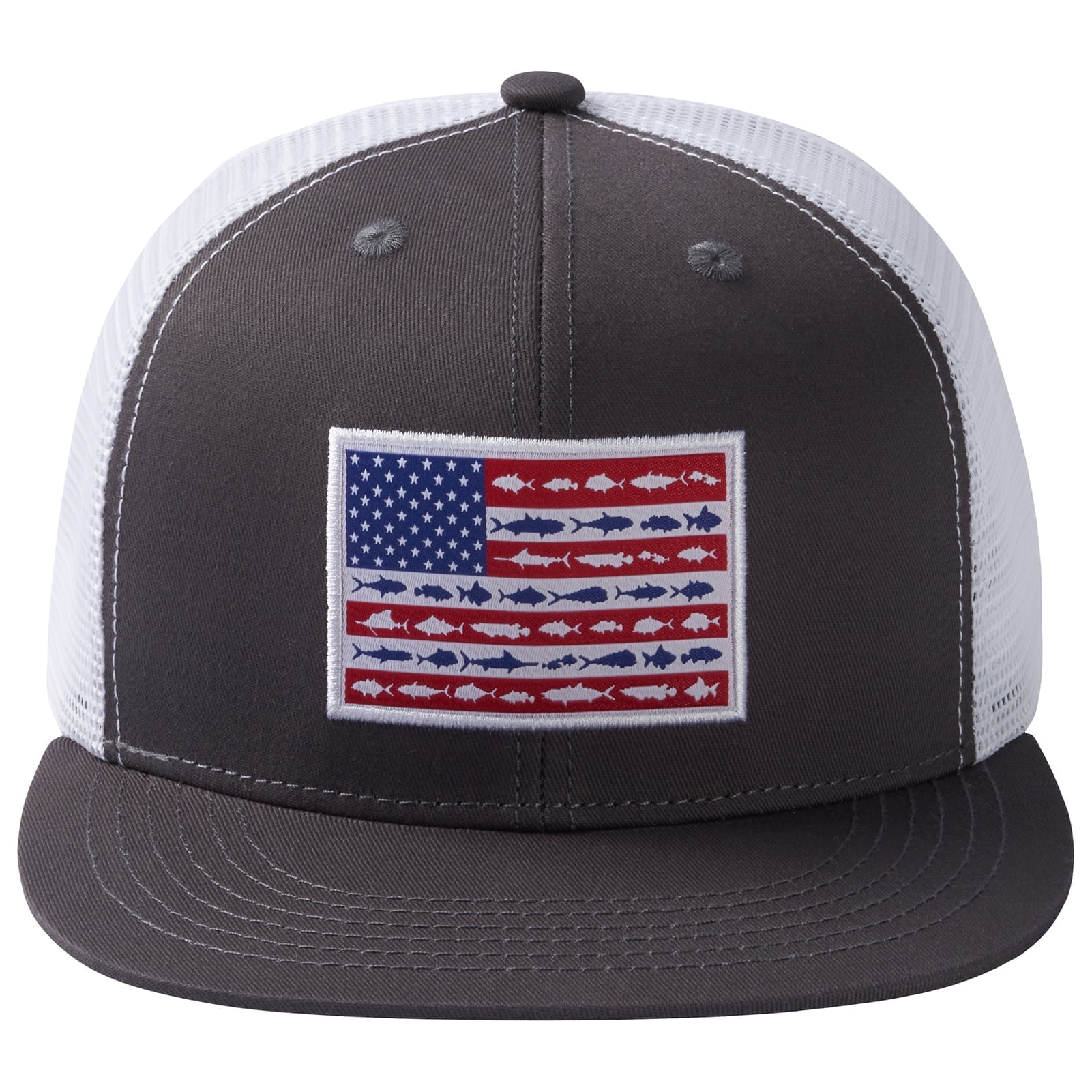 BASSDASH Flat Brim Trucker Cap Adjustable Snapback Hat Mesh Back For ...